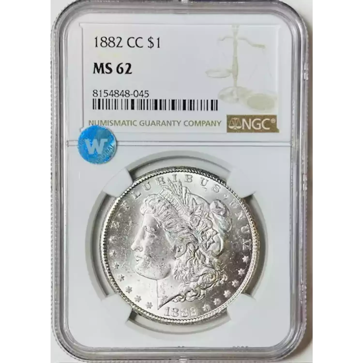 1882-CC Morgan Silver Dollar NGC MS-62 Sight White - Bob Paul Rare Coins