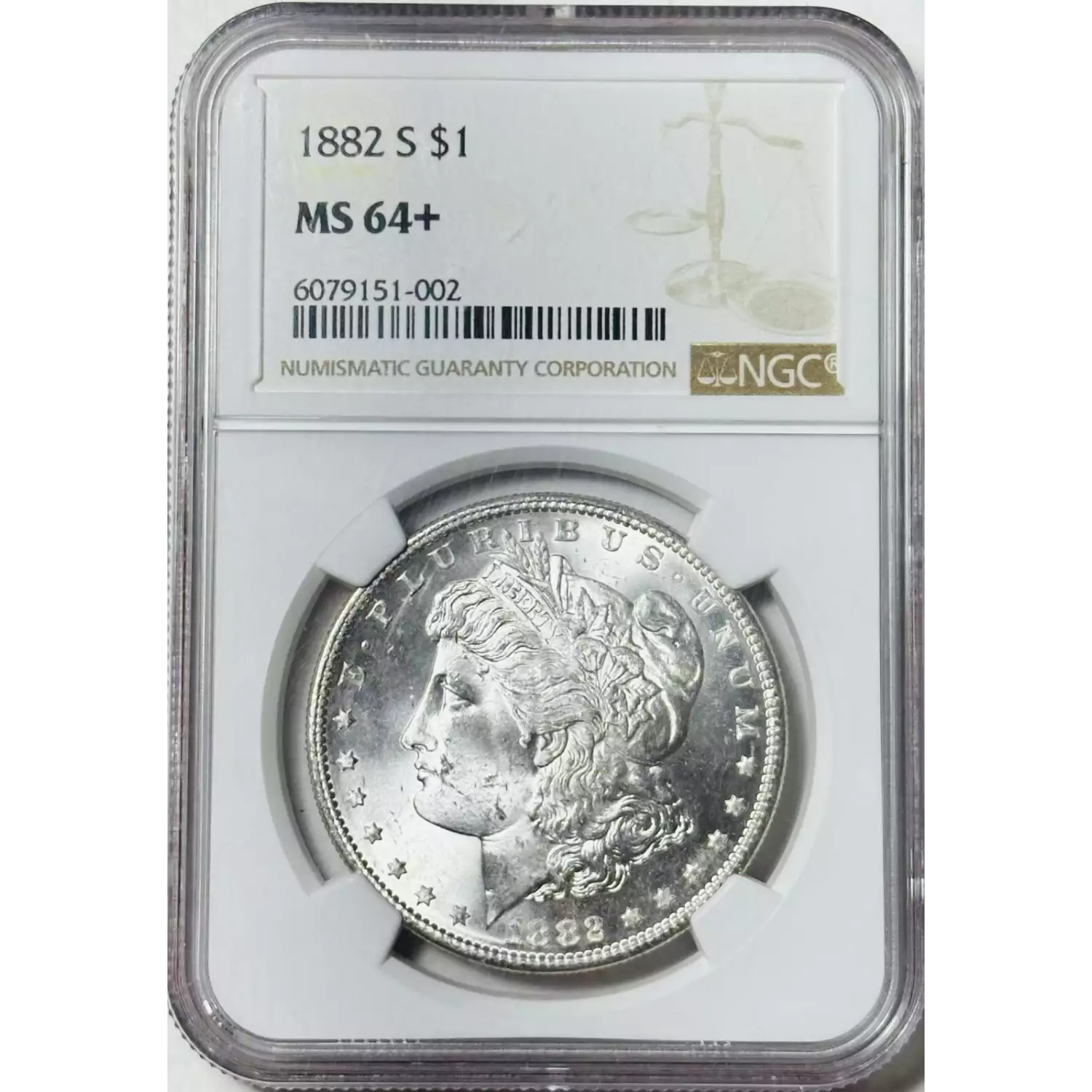 1882-S Morgan Silver Dollar NGC MS-64+ - Bob Paul Rare Coins