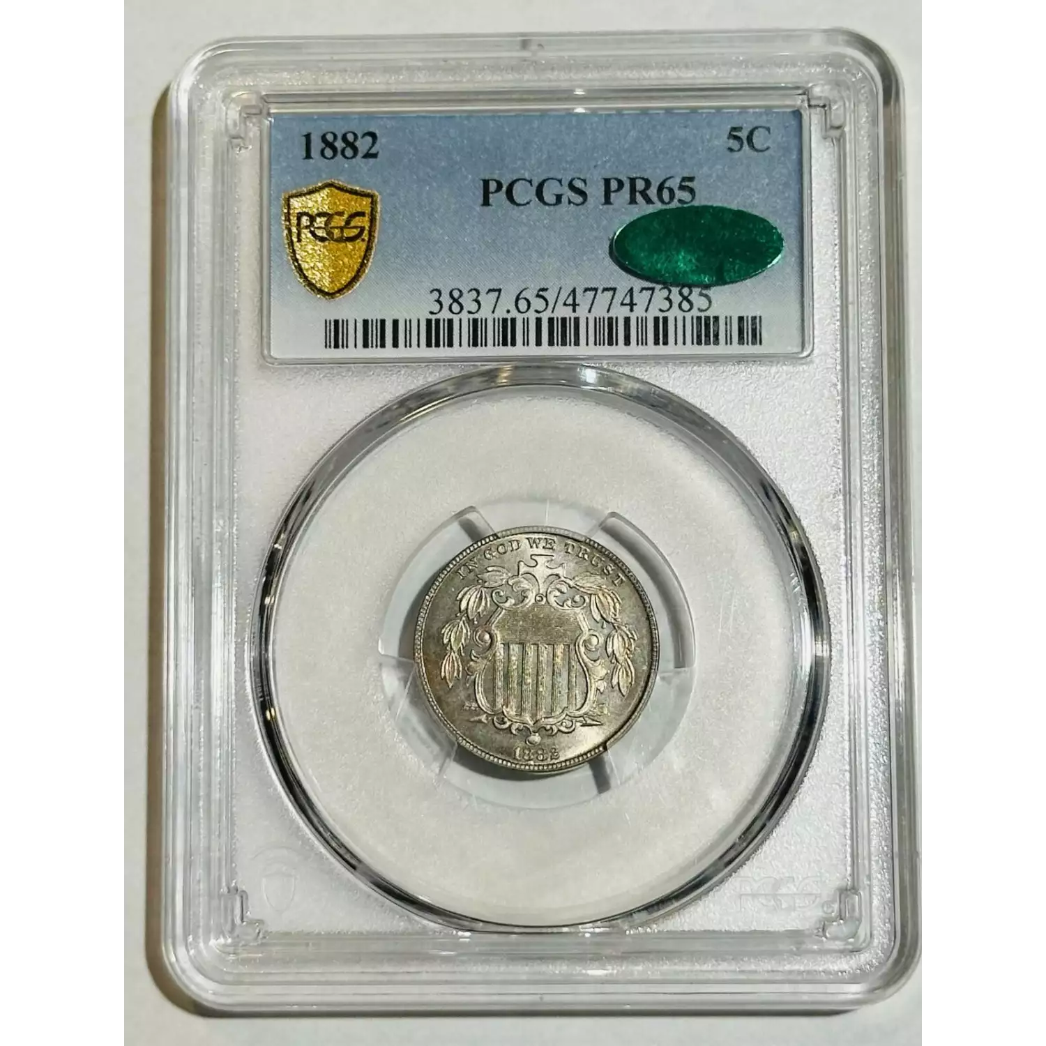 1882 Nickel Shield PCGS PR-65 CAC - Bob Paul Rare Coins