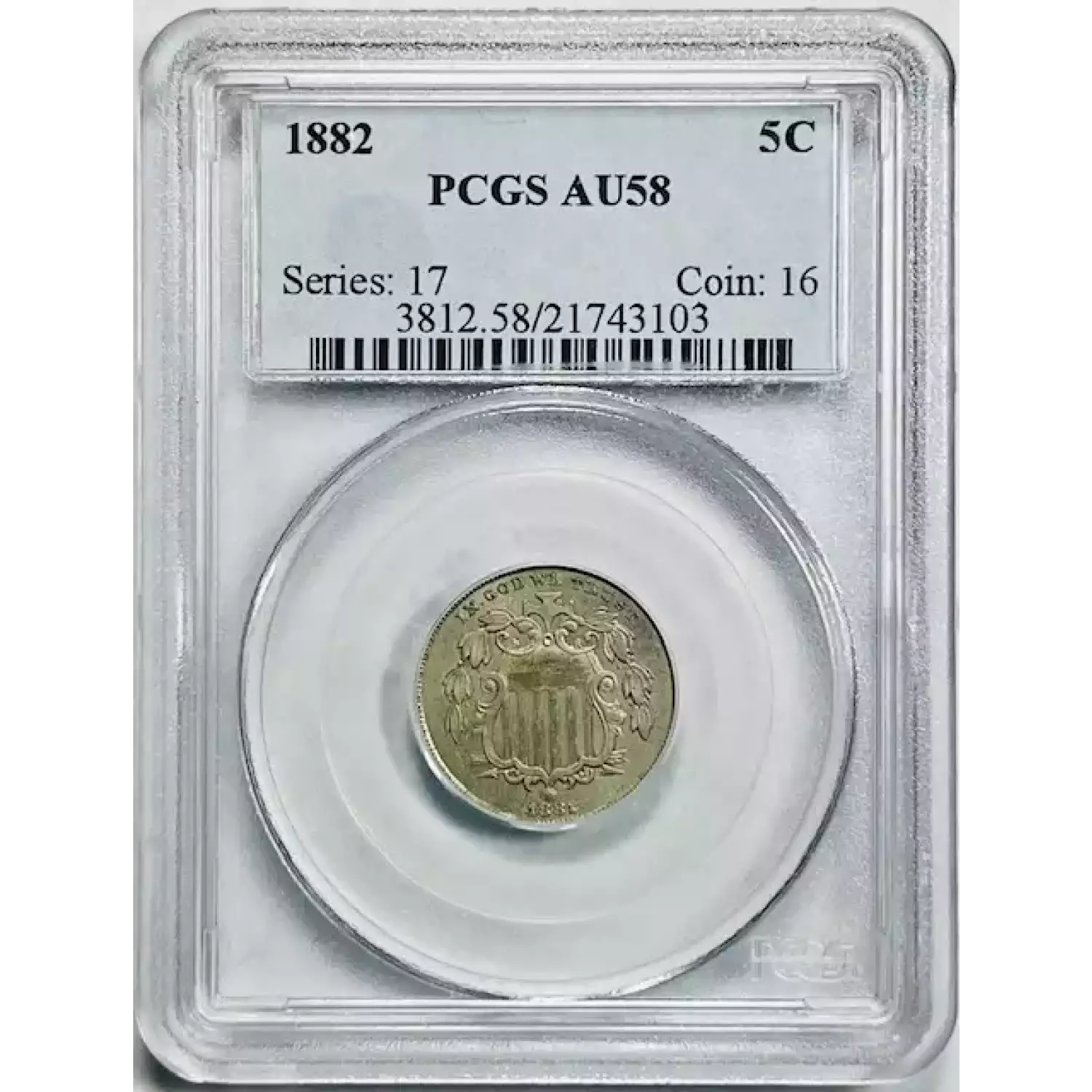 1882 Nickel Shield PCGS AU-58 - Bob Paul Rare Coins