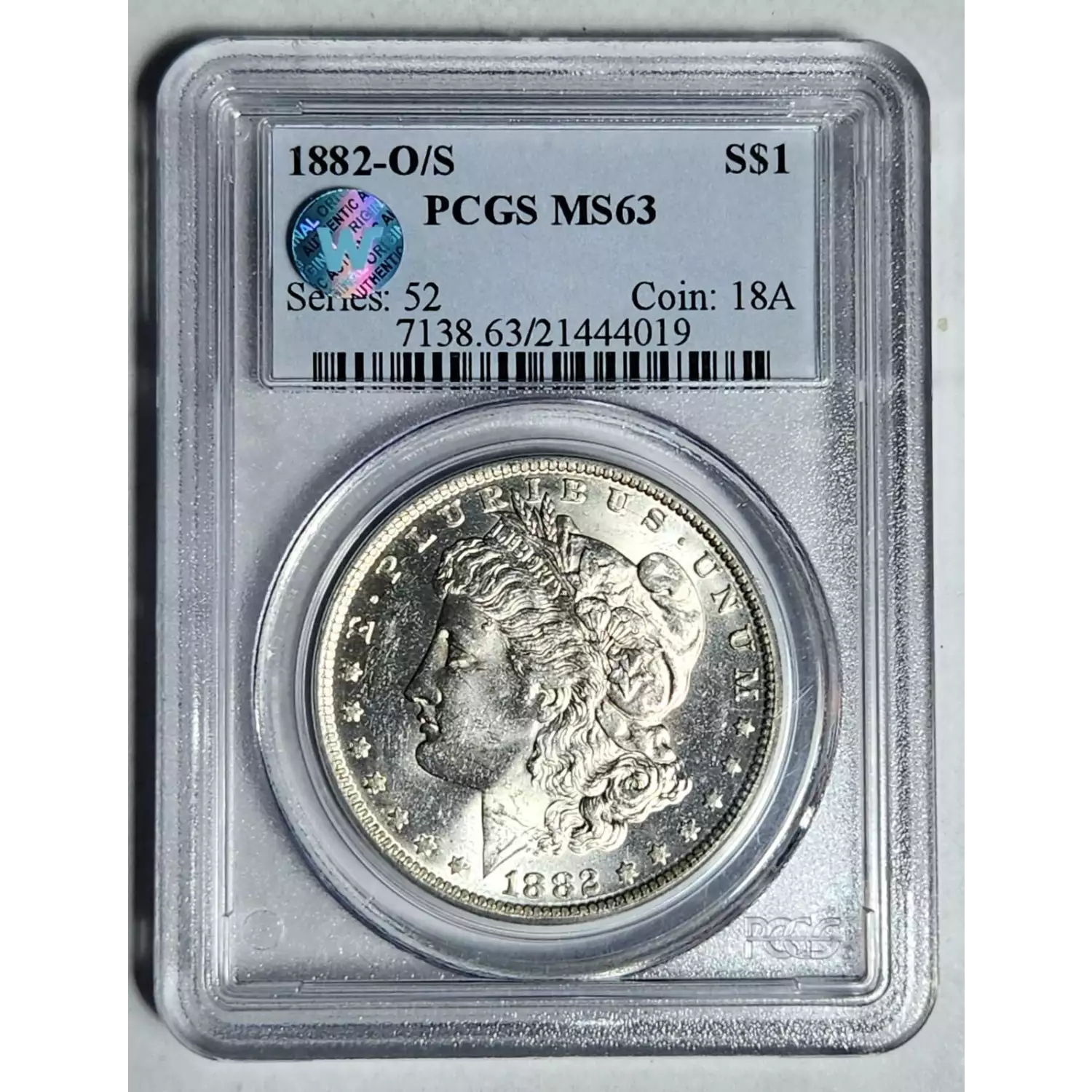 1882-O/S Morgan Silver Dollar PCGS MS-63 O/S Strong Sight White - Bob Paul Rare Coins