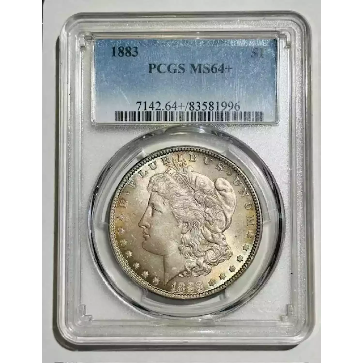 1883 Morgan Silver Dollar PCGS MS-64+ Rainbow Toned! - Bob Paul Rare Coins