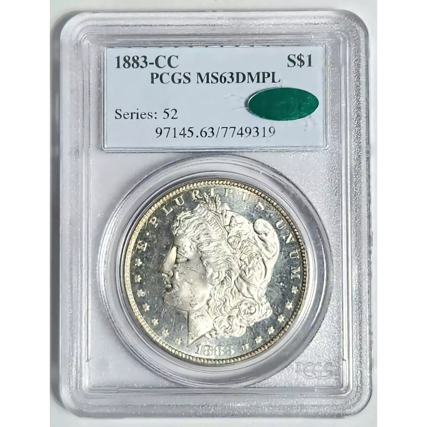 1883-CC Morgan Silver Dollar PCGS MS-63 DMPL CAC - Bob Paul Rare Coins