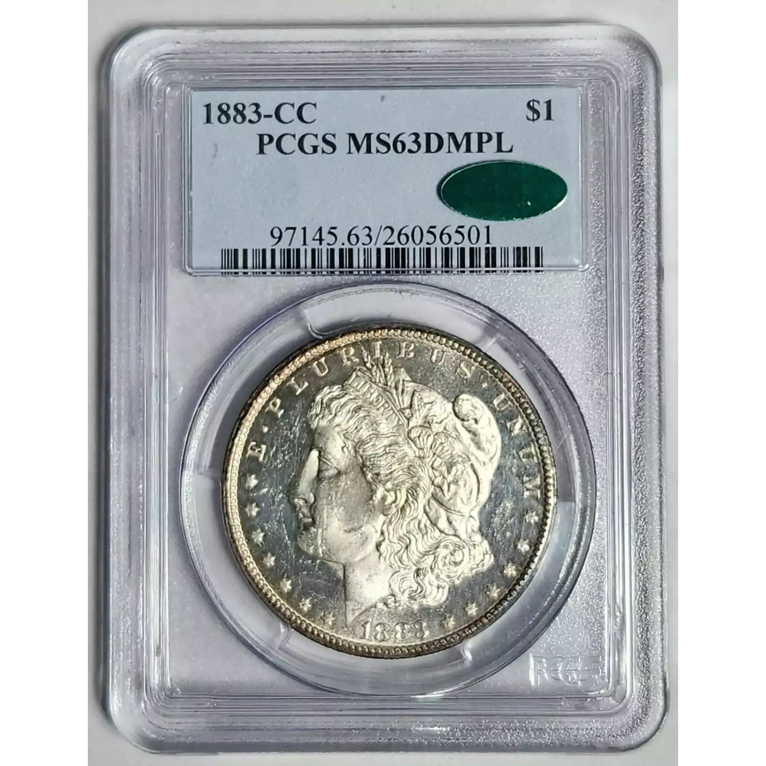 1883-CC Morgan Silver Dollar PCGS MS-63 DMPL CAC - Bob Paul Rare Coins