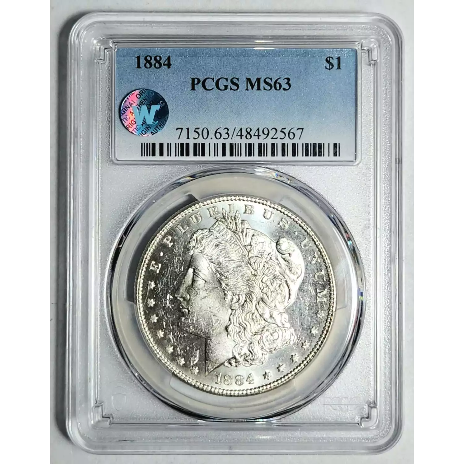 1884 Morgan Silver Dollar PCGS MS-63 FLASHY! Sight White - Bob Paul ...