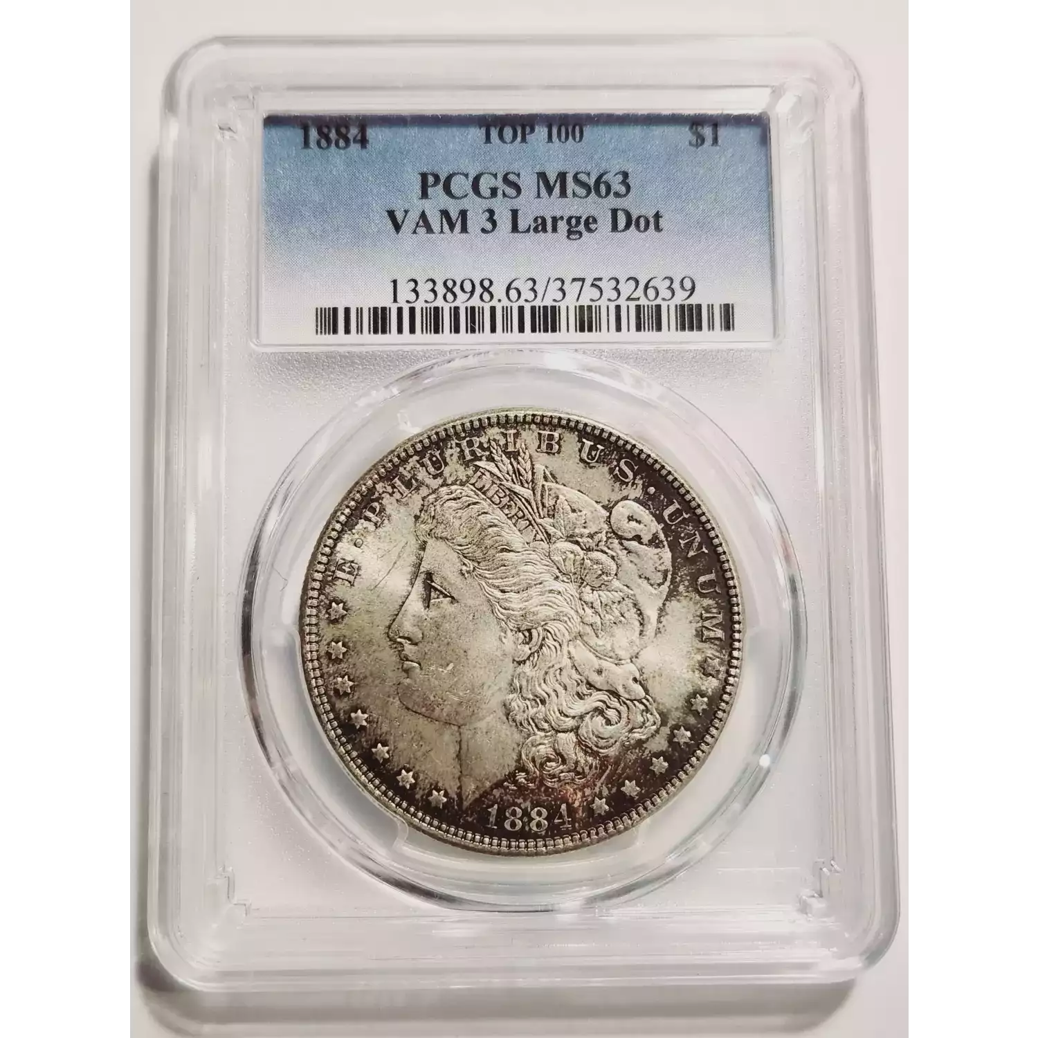 1884 PCGS MS-63 VAM 3 - LARGE DOT - TOP 100 Morgan Silver Dollar - Bob Paul Rare Coins