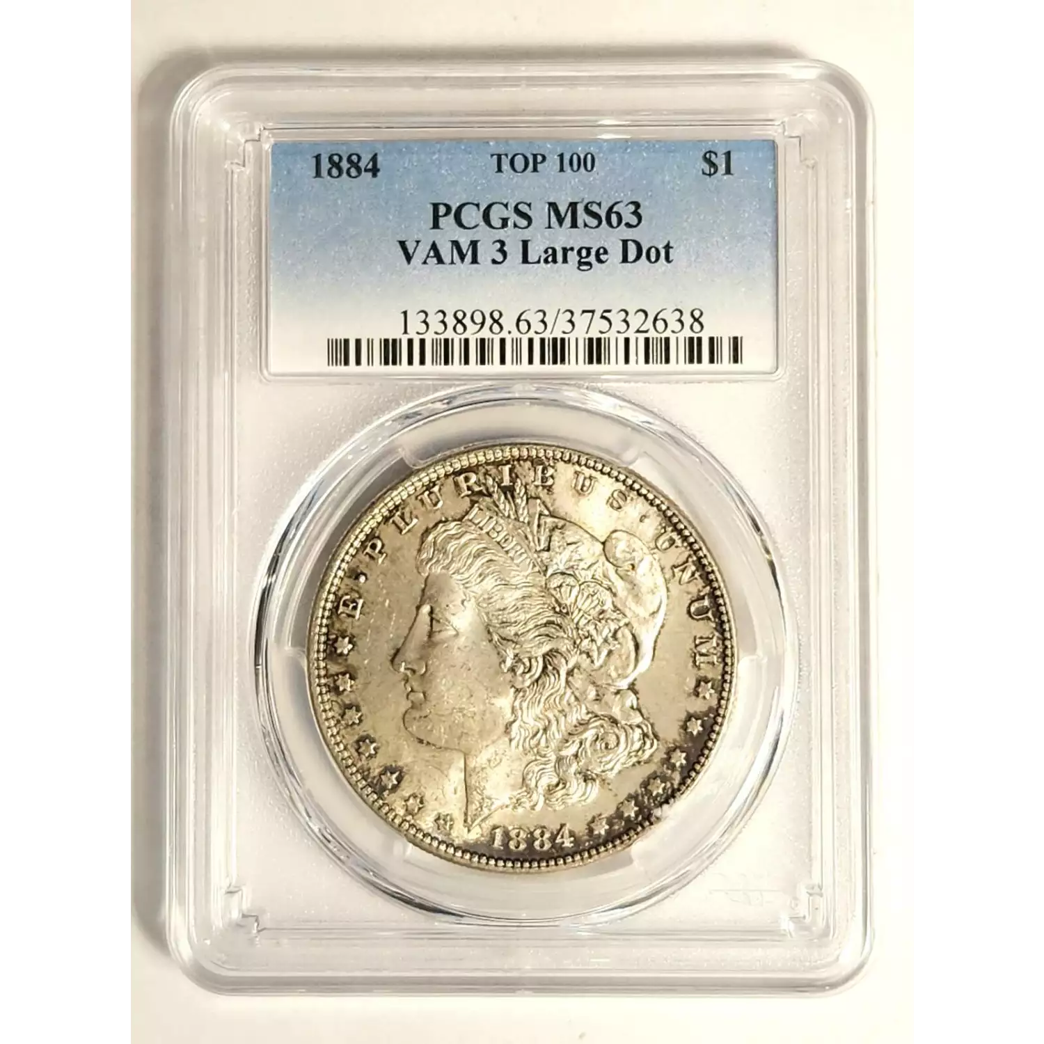 1884 Morgan Silver Dollar PCGS MS-63 VAM 3 - LARGE DOT - TOP 100 - Bob Paul Rare Coins