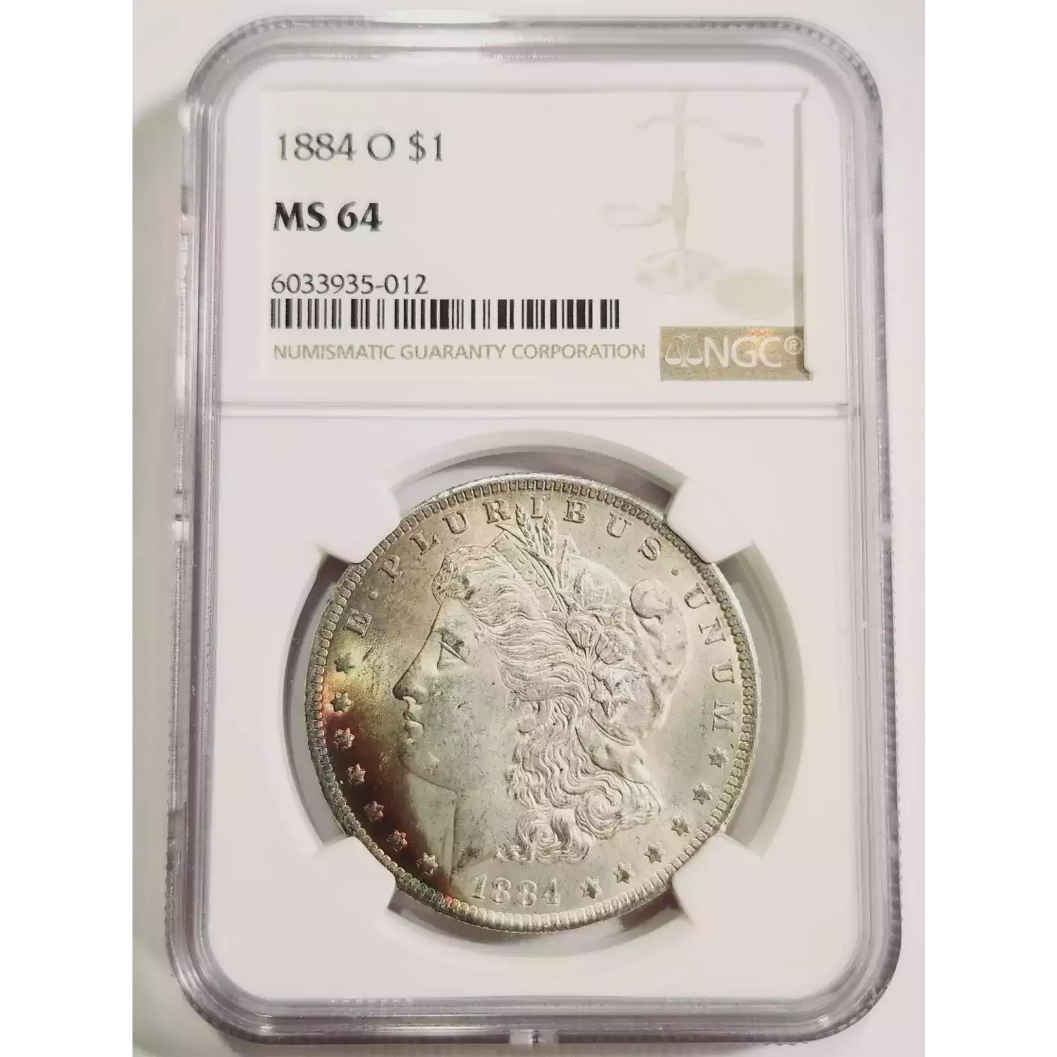 1884-O Morgan Silver Dollar NGC MS-64 - RAINBOW - Bob Paul Rare Coins