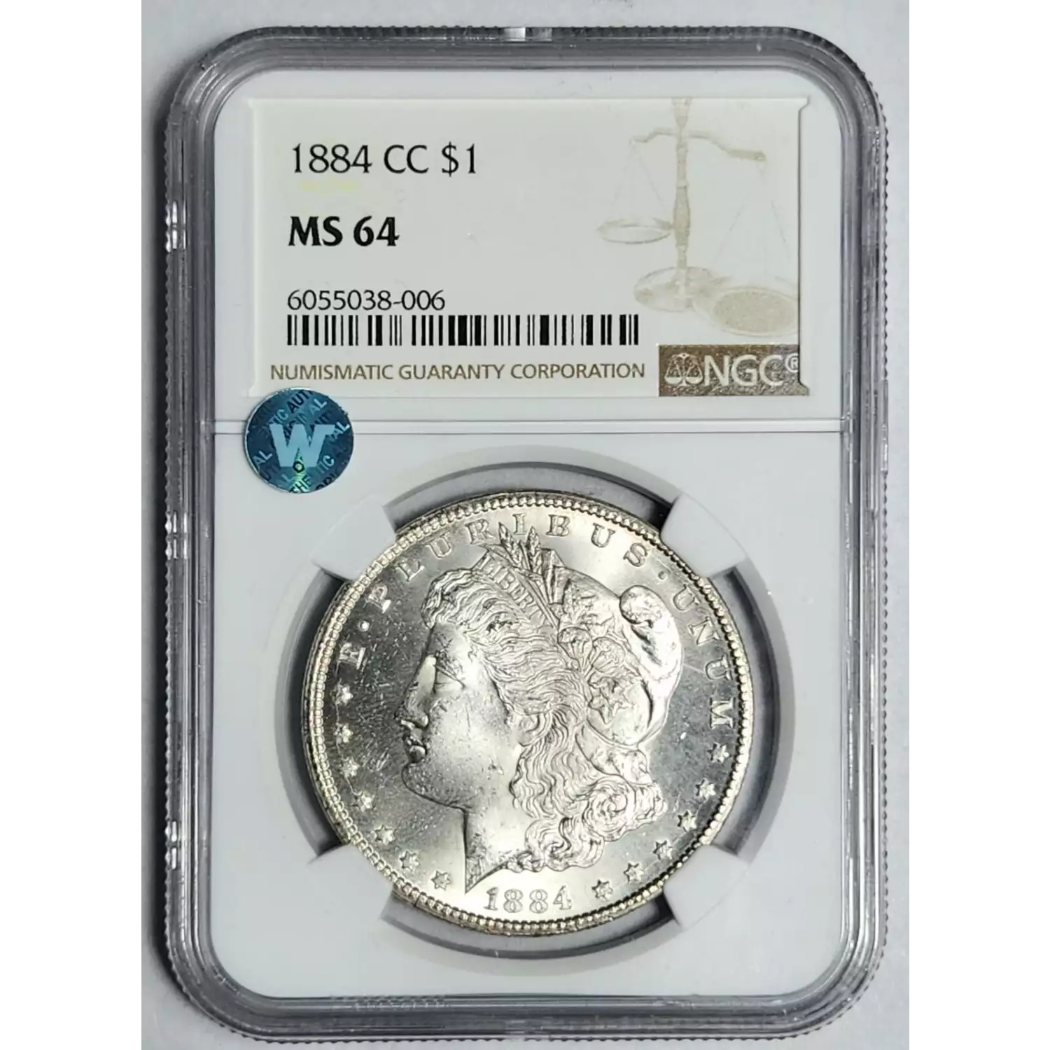 1884-CC Morgan Silver Dollar NGC MS-64 Sight White - Bob Paul Rare Coins