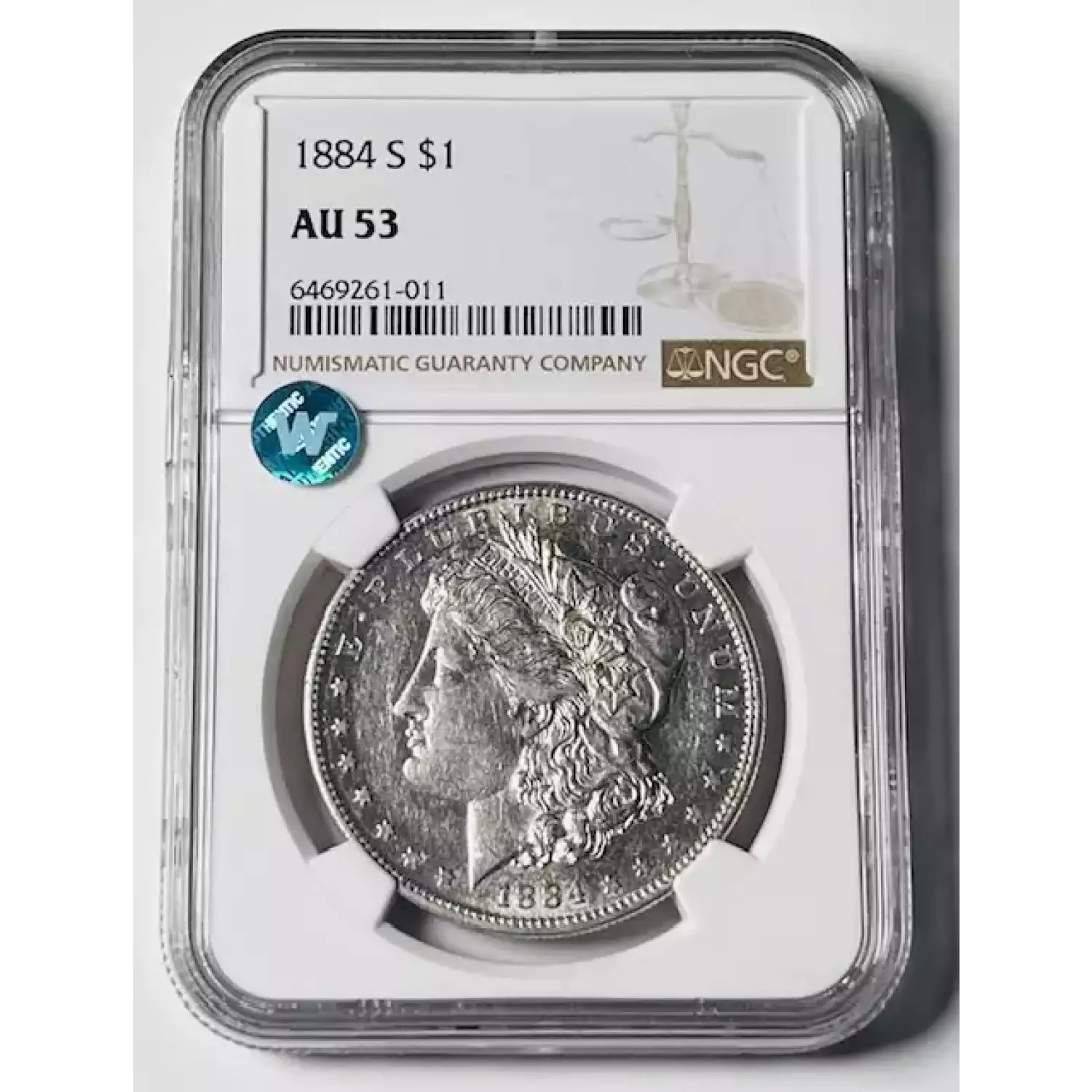 1884-S Morgan Silver Dollar NGC AU-53 Sight White - Bob Paul Rare Coins