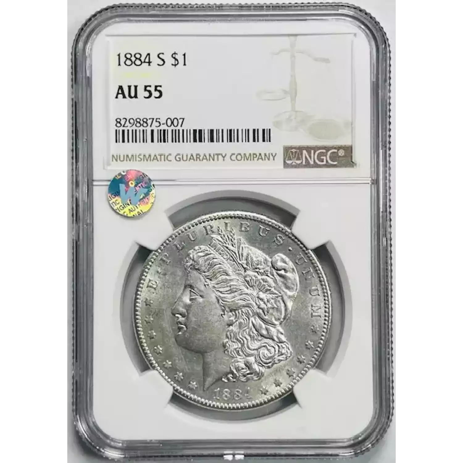 1884-S Morgan Silver Dollar NGC AU-55 Sight White - Bob Paul Rare Coins