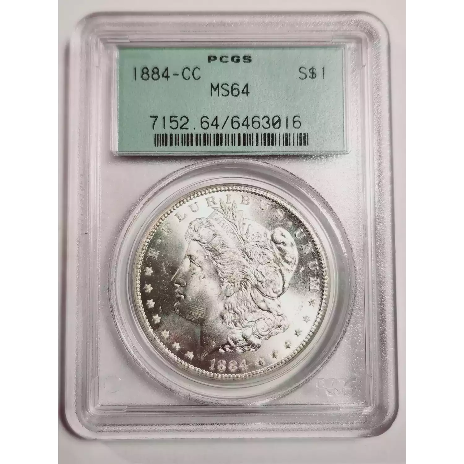 1884-CC Morgan Silver Dollar PCGS MS-64 - OLD GREEN HOLDER - OGH - Bob Paul Rare Coins