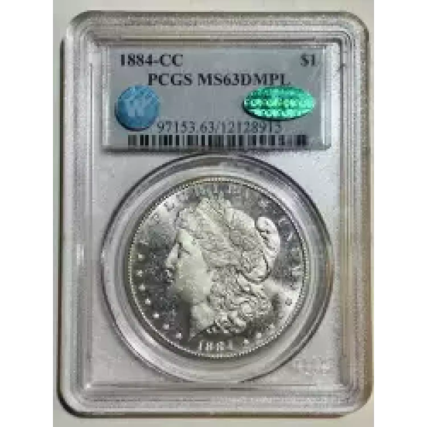 1884-CC Morgan Silver Dollar PCGS MS-63 DMPL CAC, Sight White - Bob Paul Rare Coins
