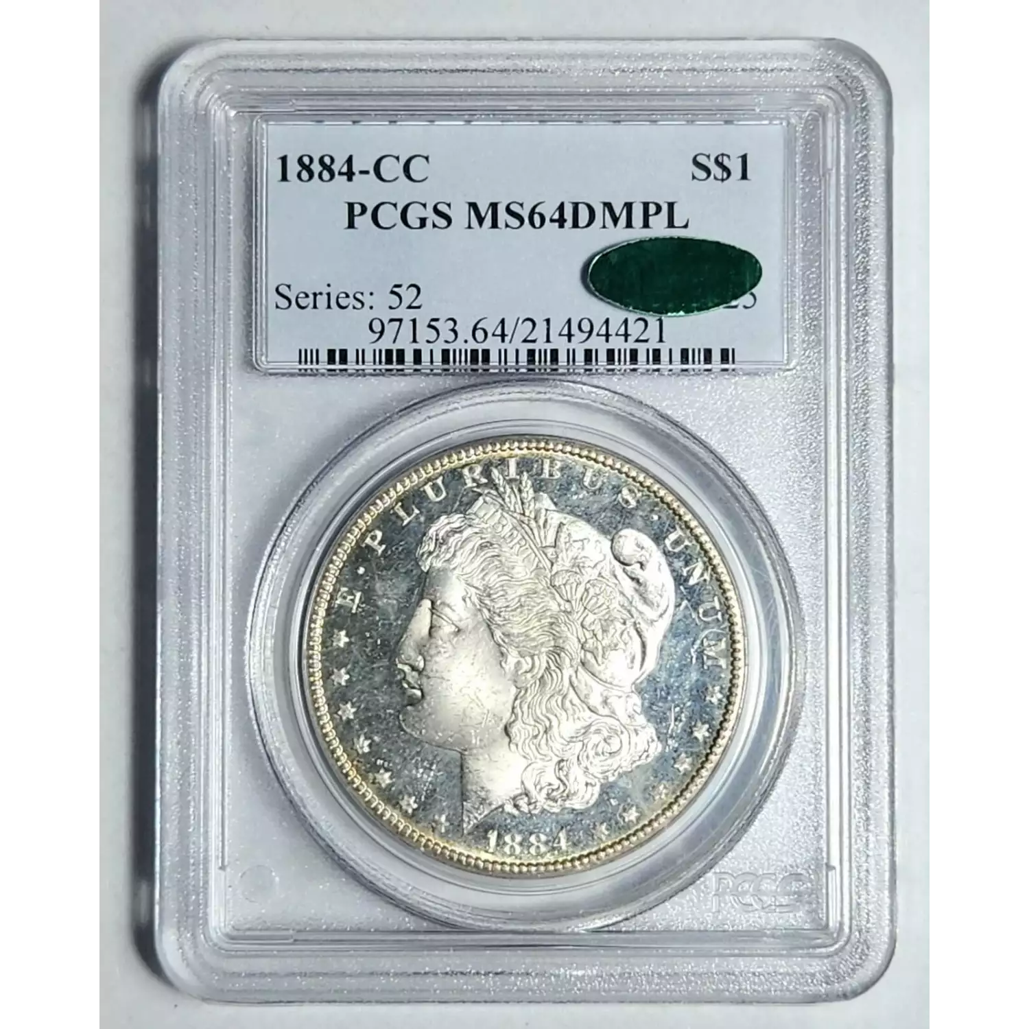 1884-CC Morgan Silver Dollar PCGS MS-64 DMPL - CAC CAC - Bob Paul Rare Coins
