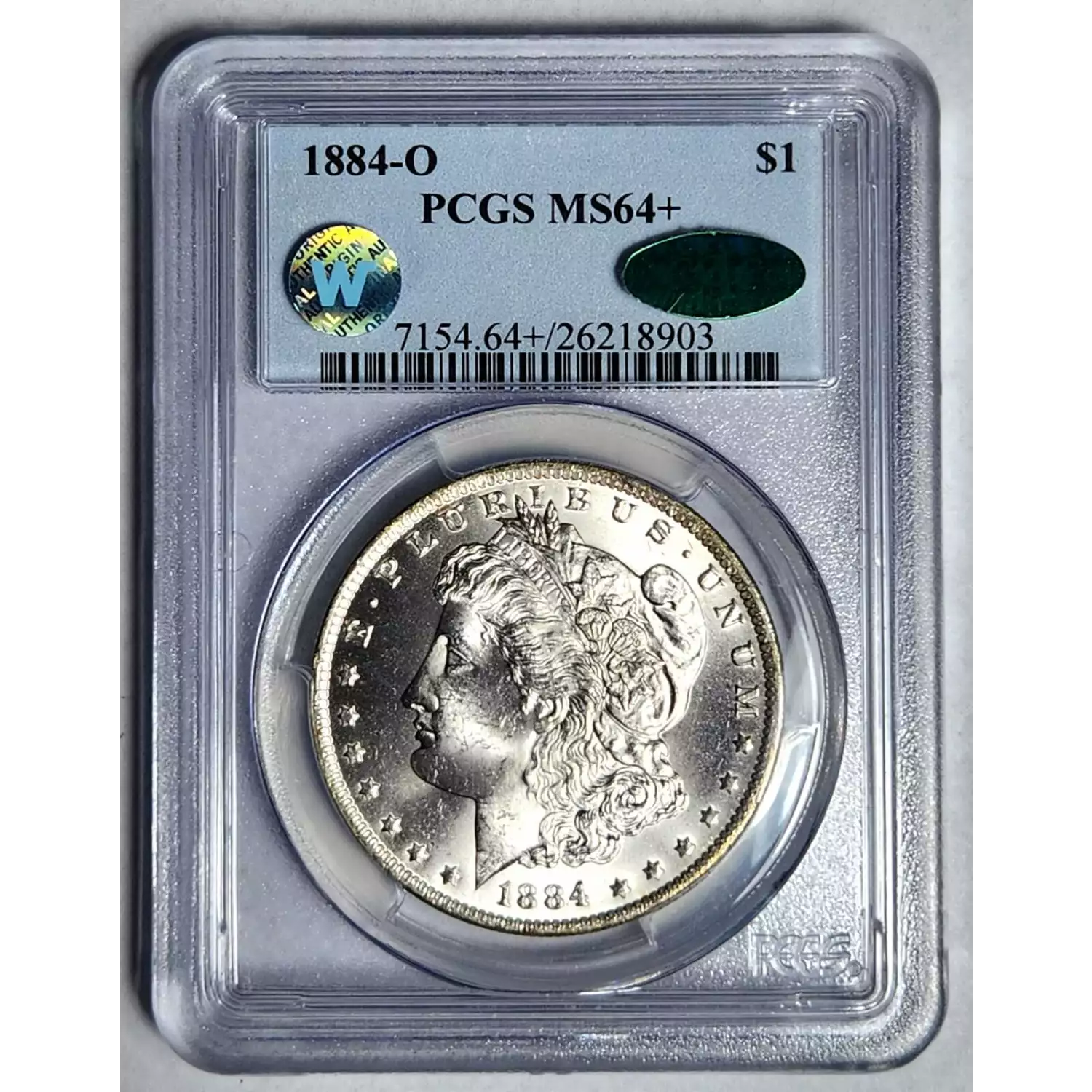 1884-O Morgan Silver Dollar PCGS MS-64+ - CAC CAC, Sight White - Bob Paul Rare Coins