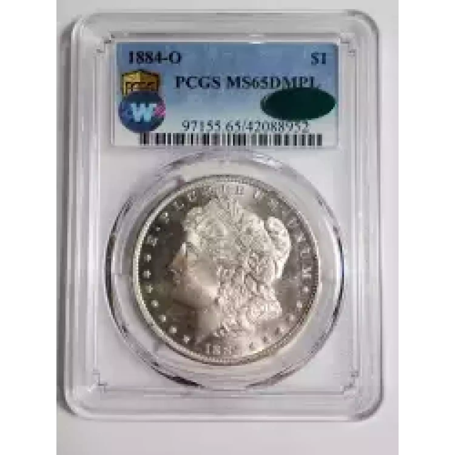 1884-O Morgan Silver Dollar PCGS MS-65 DMPL CAC, Sight White - Bob Paul Rare Coins