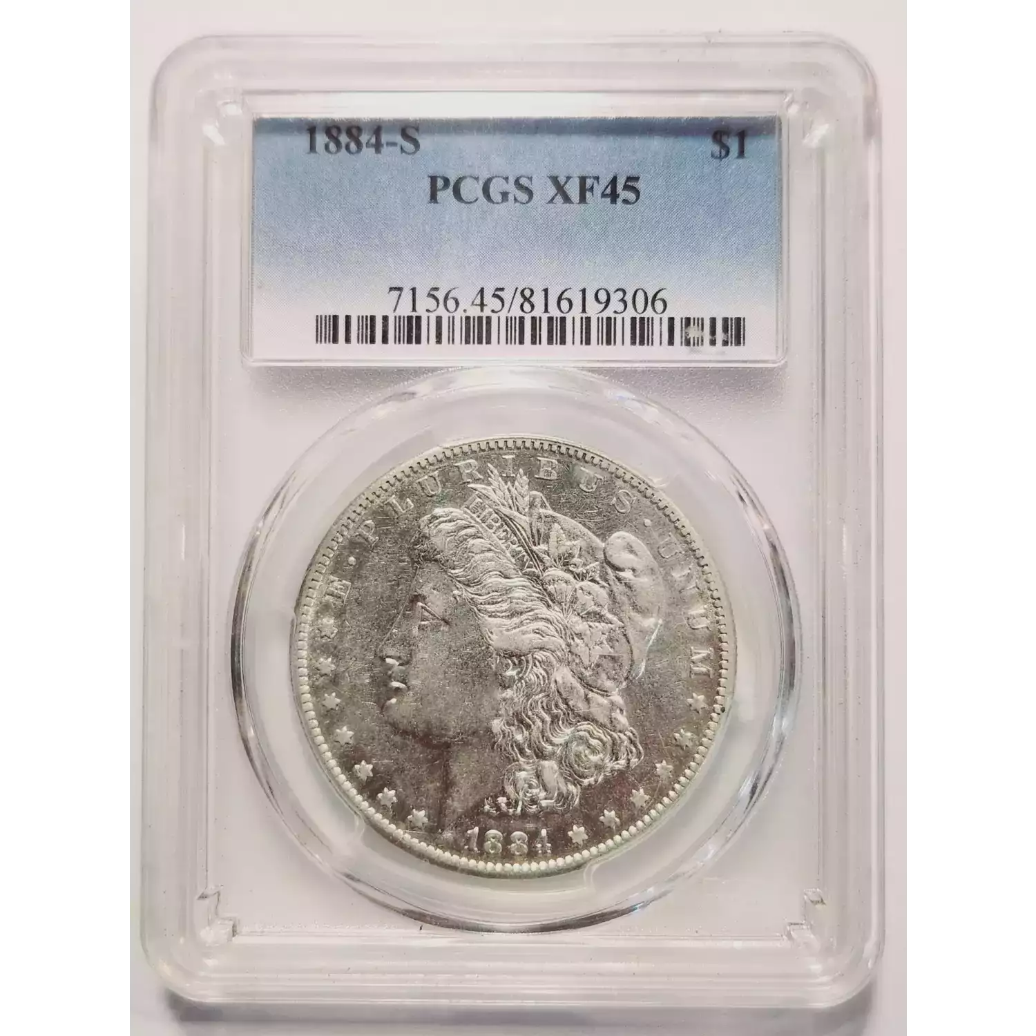 1884-S Morgan Silver Dollar PCGS XF-45 - HAS LUSTER - WHITE - Bob Paul ...