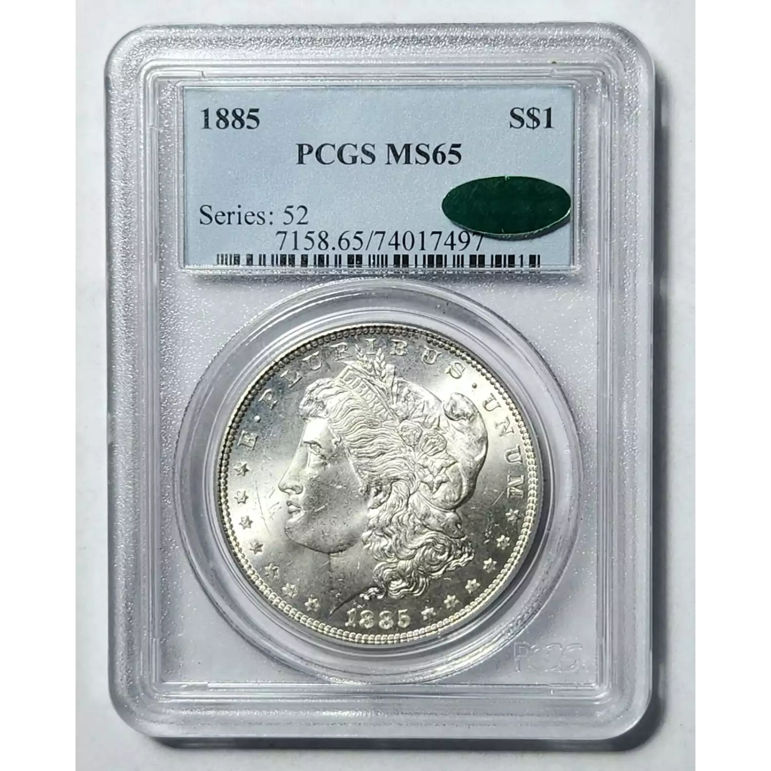 1885 Morgan Silver Dollar PCGS MS-65 - CAC CAC - Bob Paul Rare Coins