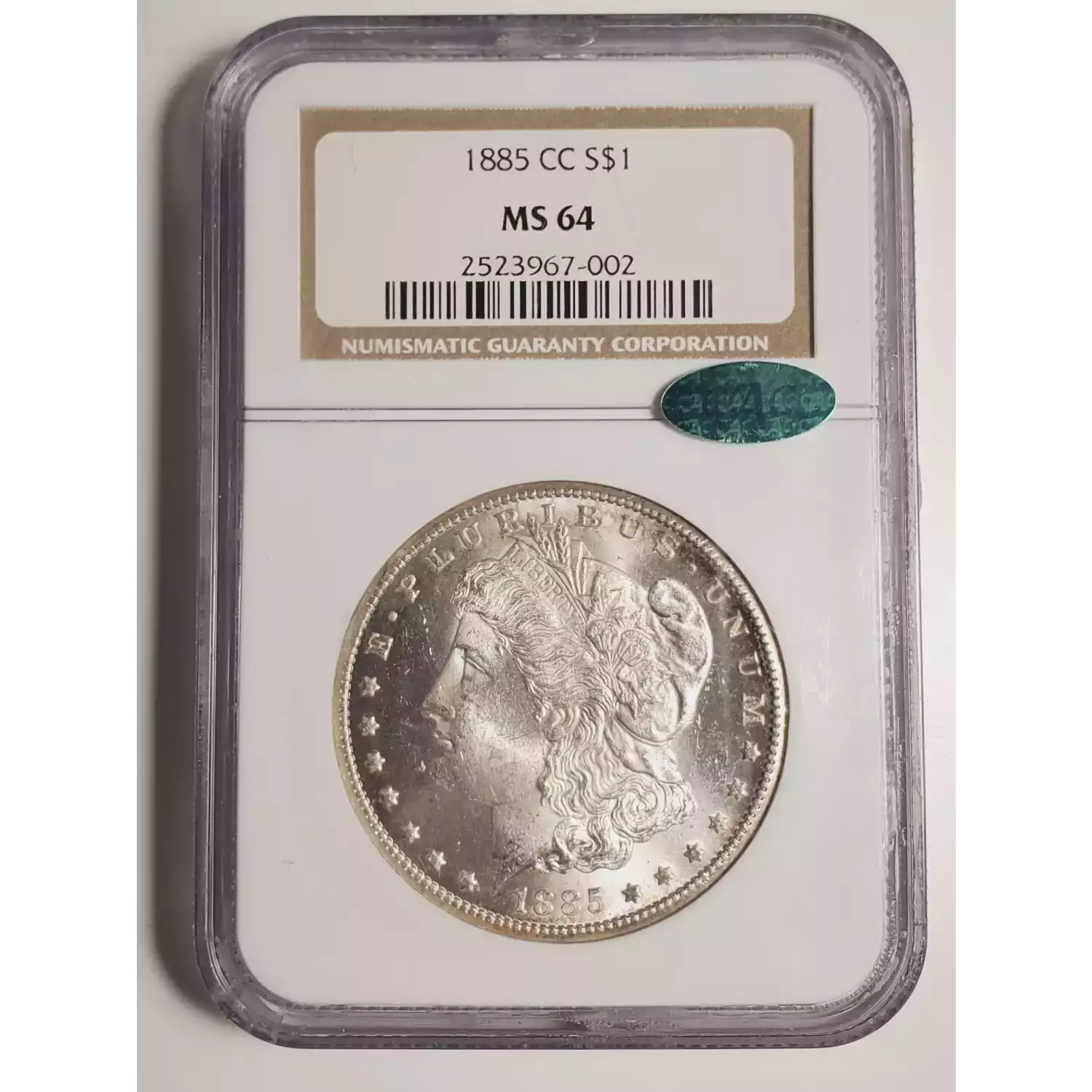 1885-CC NGC MS-64 Morgan Silver Dollar CAC - Bob Paul Rare Coins