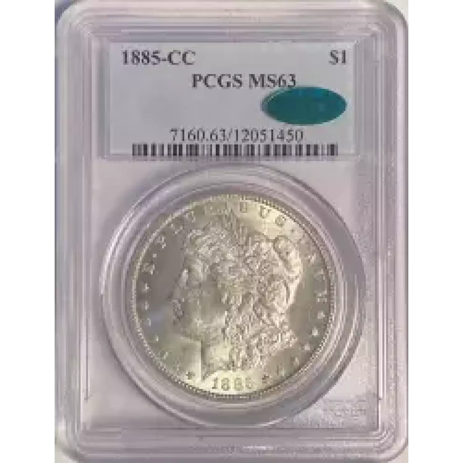 1885-CC Morgan Silver Dollar PCGS MS-63 CAC, Sight White - Bob Paul ...