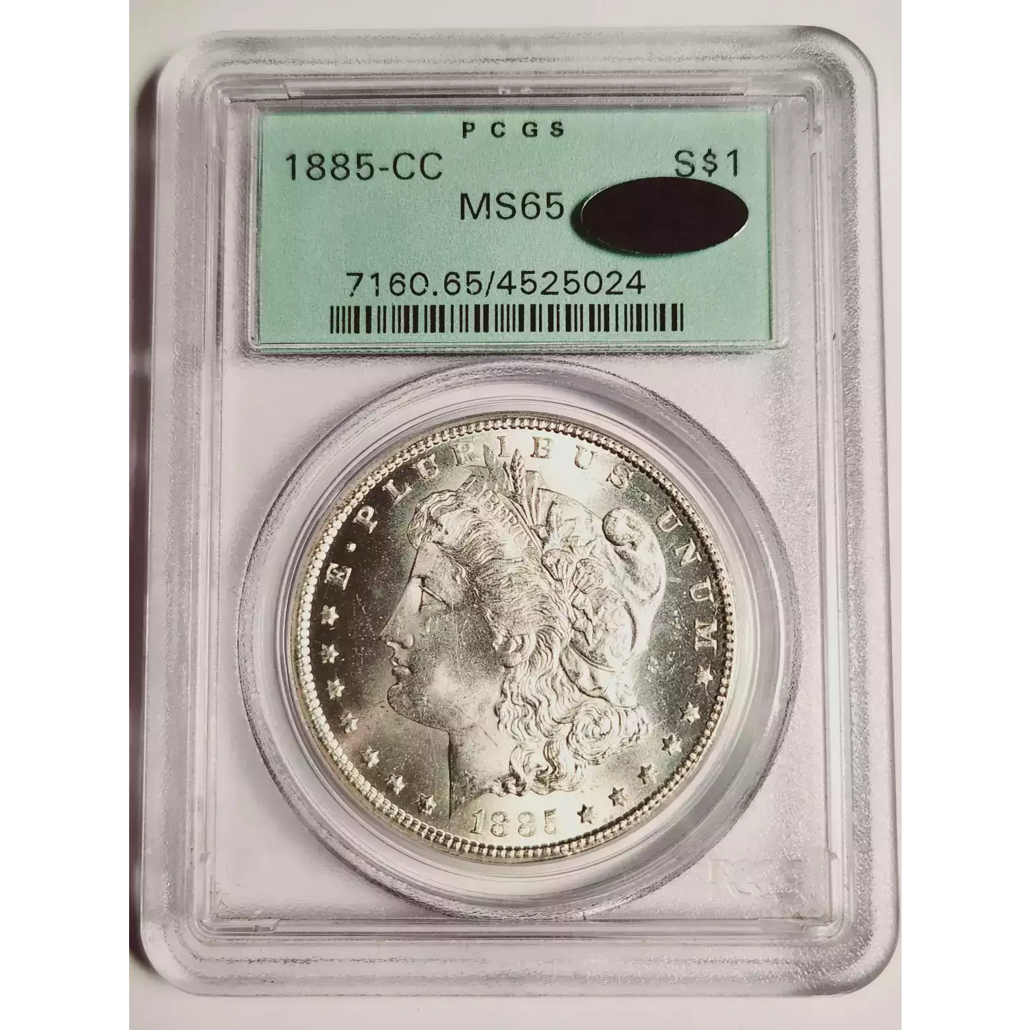 1885-CC Morgan Silver Dollar PCGS MS-65 - Old Green Holder - OGH CAC - Bob Paul Rare Coins