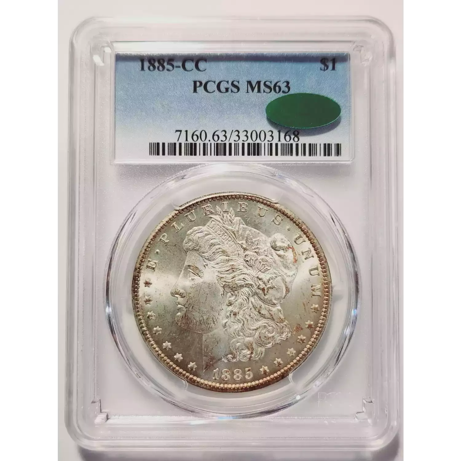 1885-CC Morgan Silver Dollar PCGS MS-63 CAC - Bob Paul Rare Coins