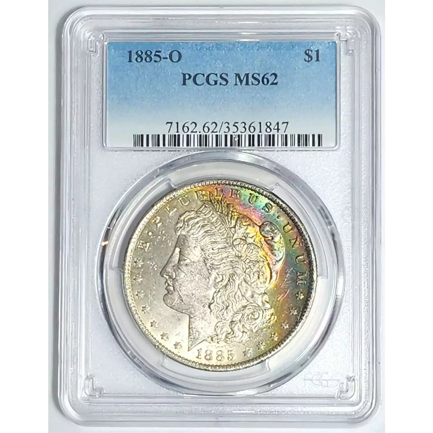 1885-O Morgan Silver Dollar PCGS MS-62 - COLOR - Bob Paul Rare Coins