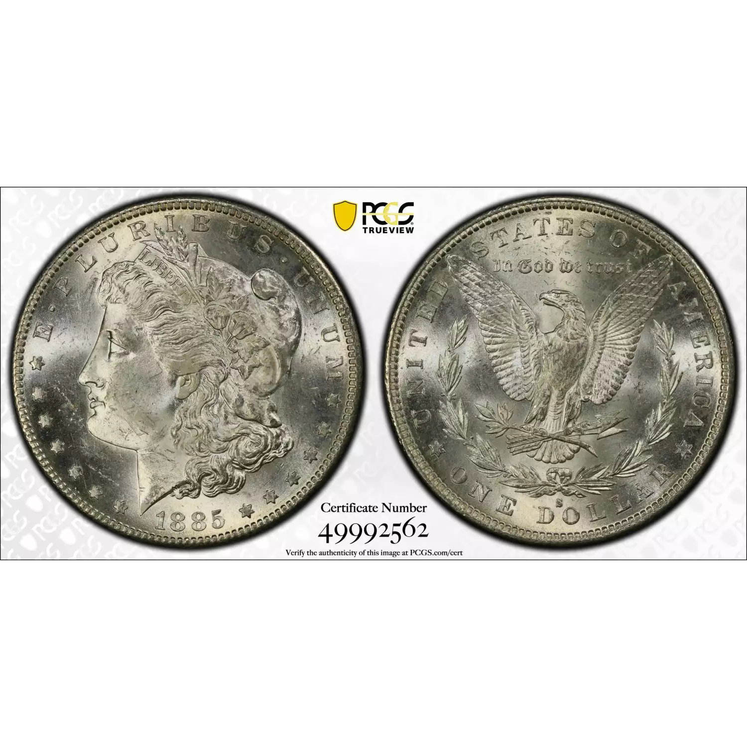 1885-S Morgan Silver Dollar PCGS MS-63 White! - Bob Paul Rare Coins