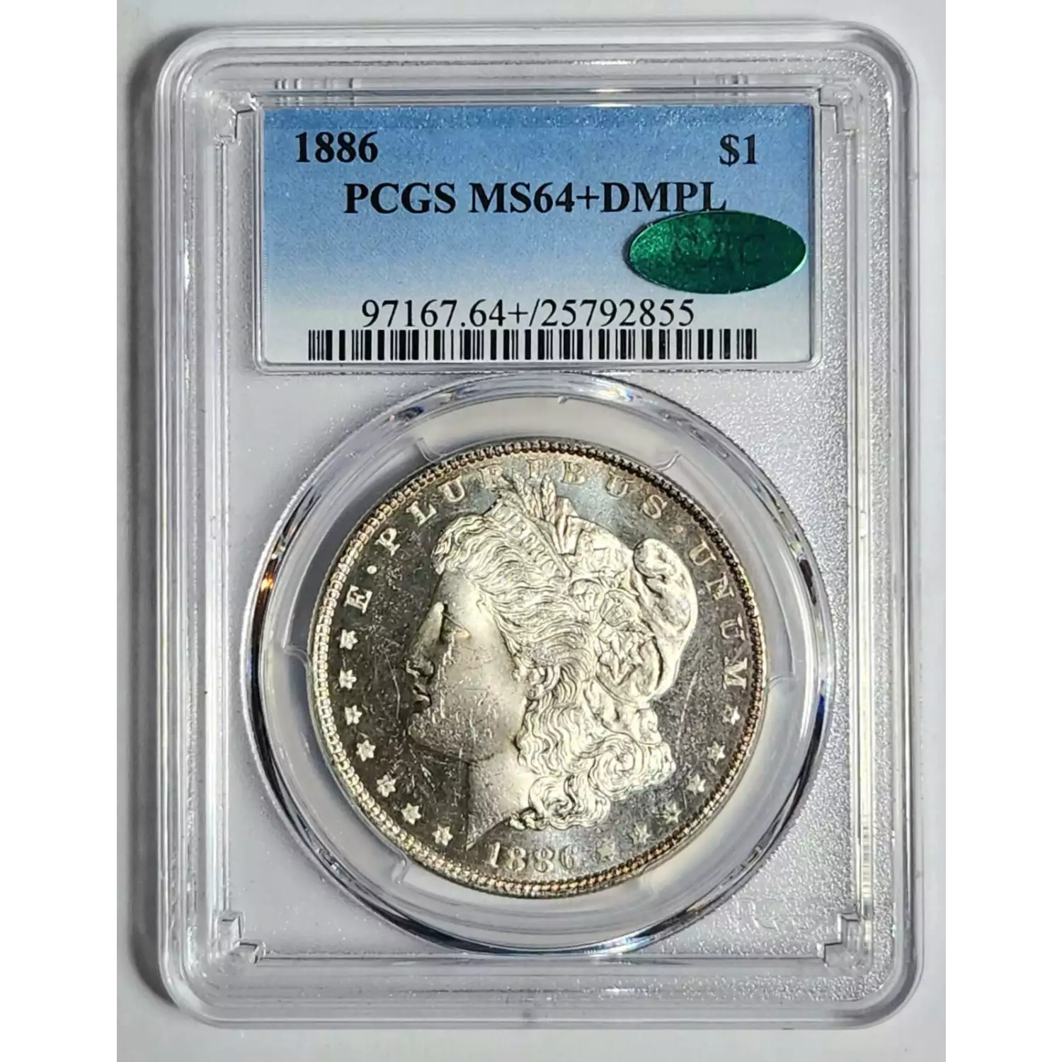 1886 Morgan Silver Dollar PCGS MS-64+ DMPL CAC - Bob Paul Rare Coins