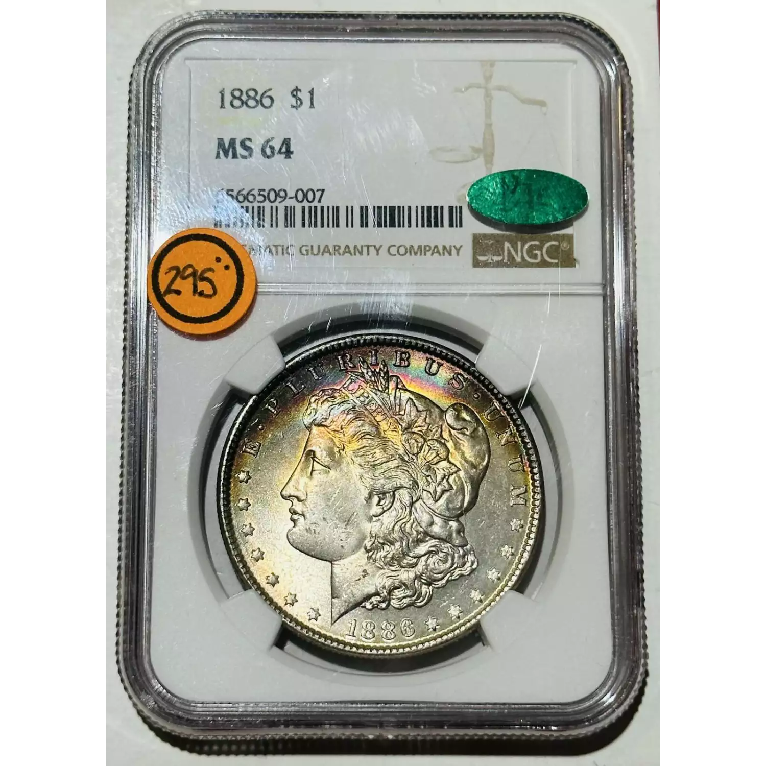 1886 Morgan Silver Dollar NGC MS-64 - Color! CAC - Bob Paul Rare Coins