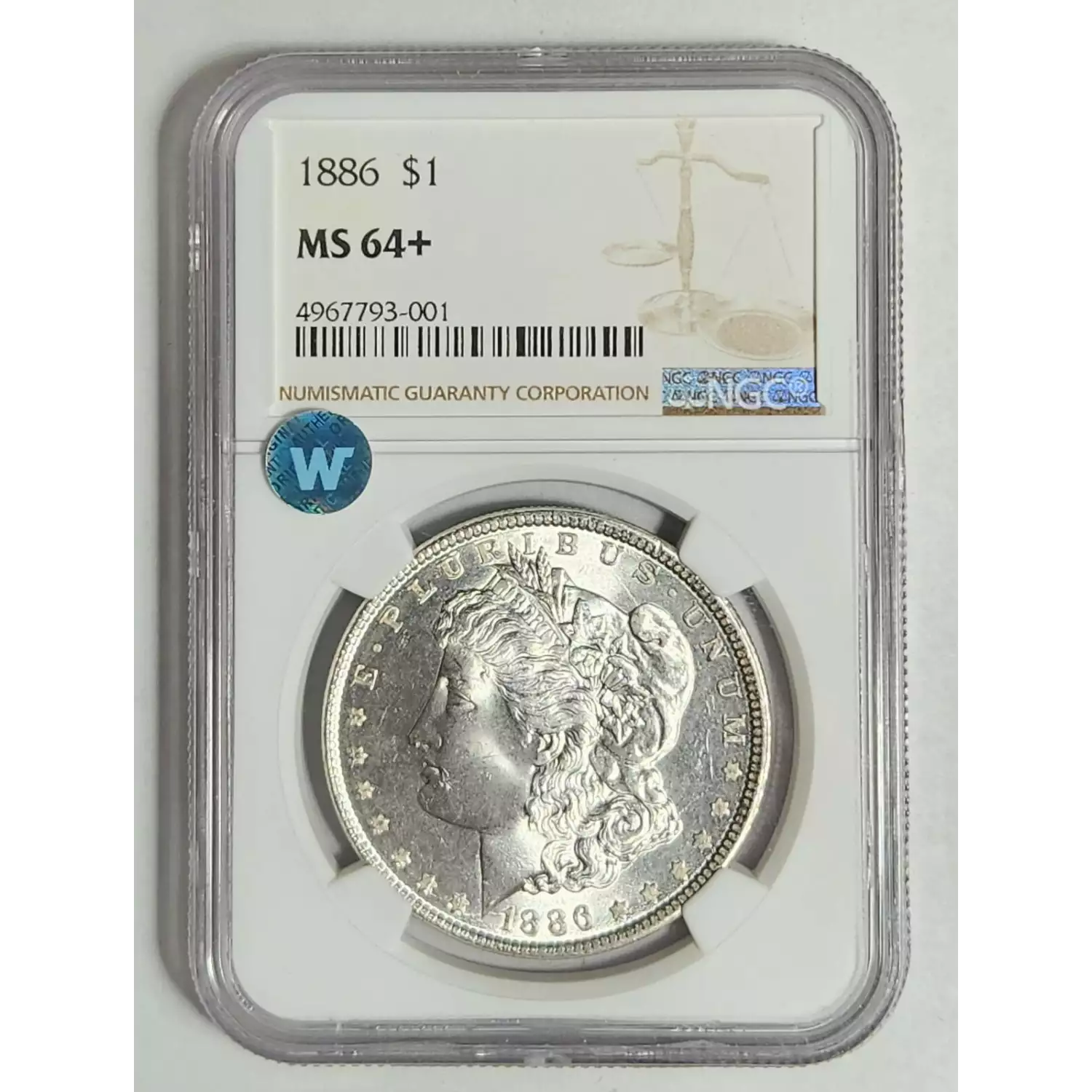 1886 Morgan Silver Dollar NGC MS-64+ Sight White - Bob Paul Rare Coins