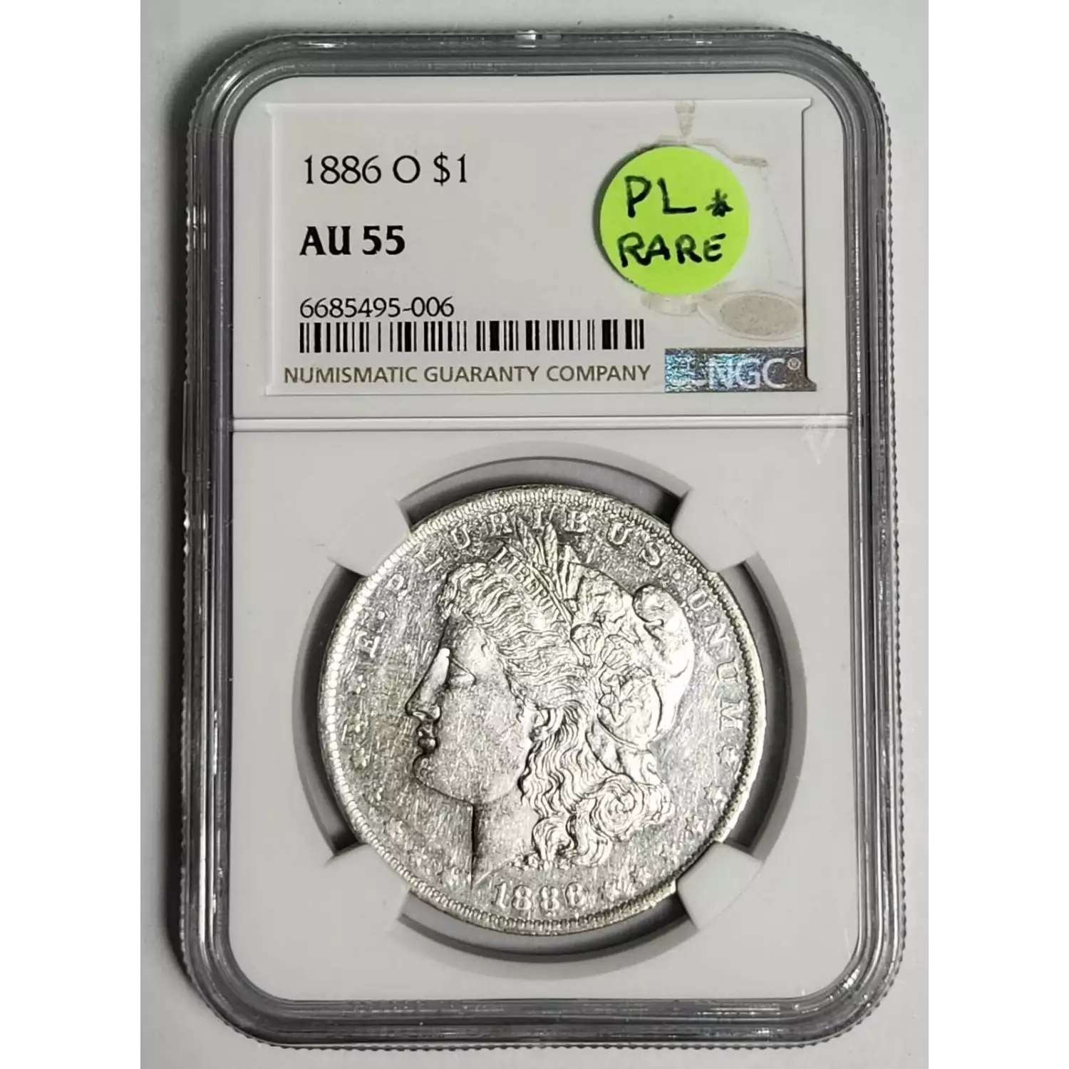 1886-O Morgan Silver Dollar NGC AU-55 - PL * RARE - Bob Paul Rare Coins