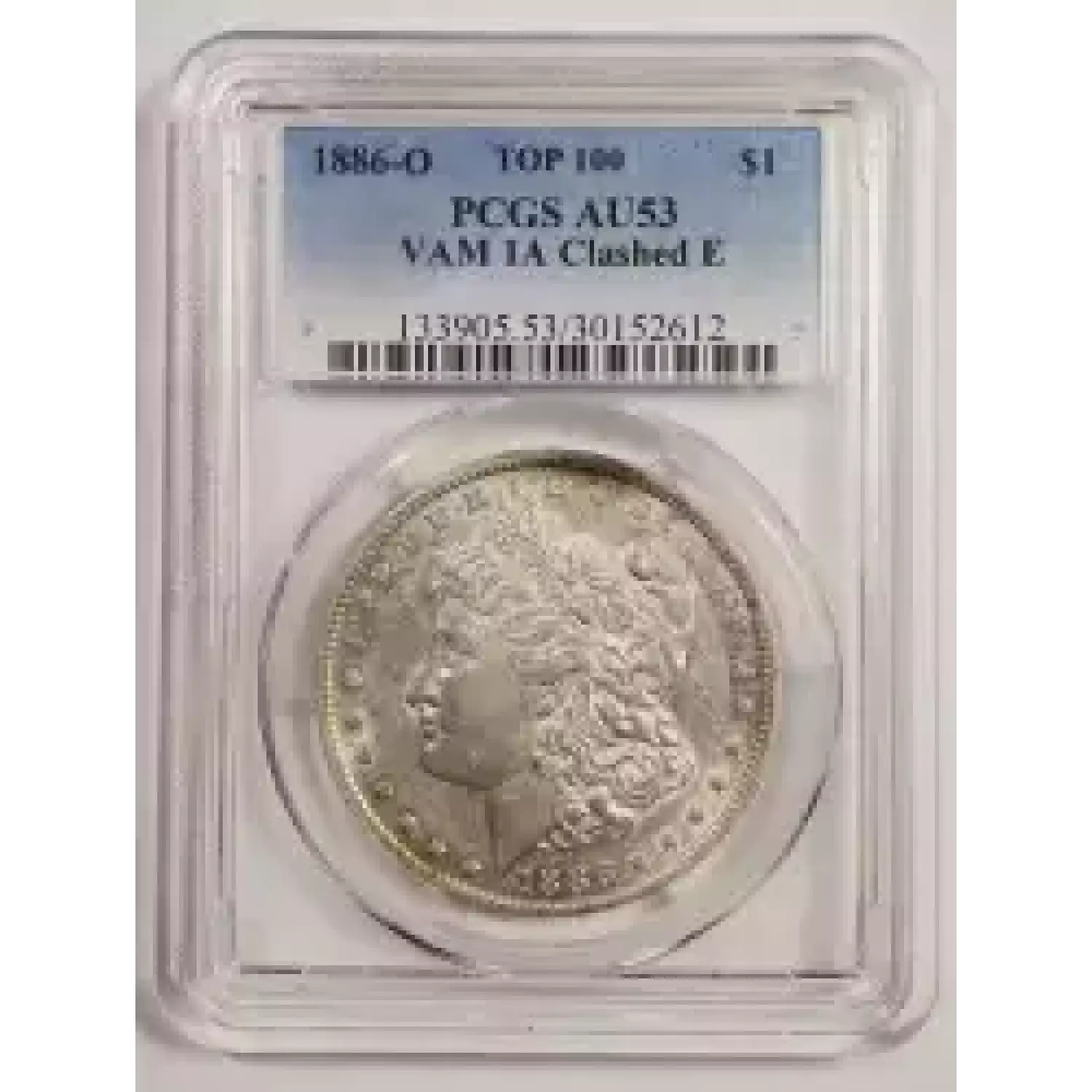 1886-O Morgan Silver Dollar PCGS AU-53 VAM 1A CLASHED E TOP 100 - Bob Paul Rare Coins