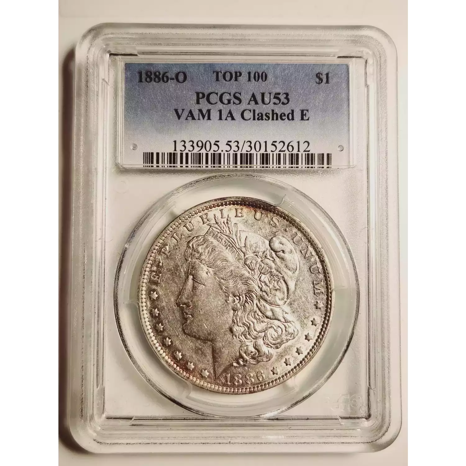 1886-O VAM 1A - Clashed E - Top 100 PCGS AU-53 - Bob Paul Rare Coins