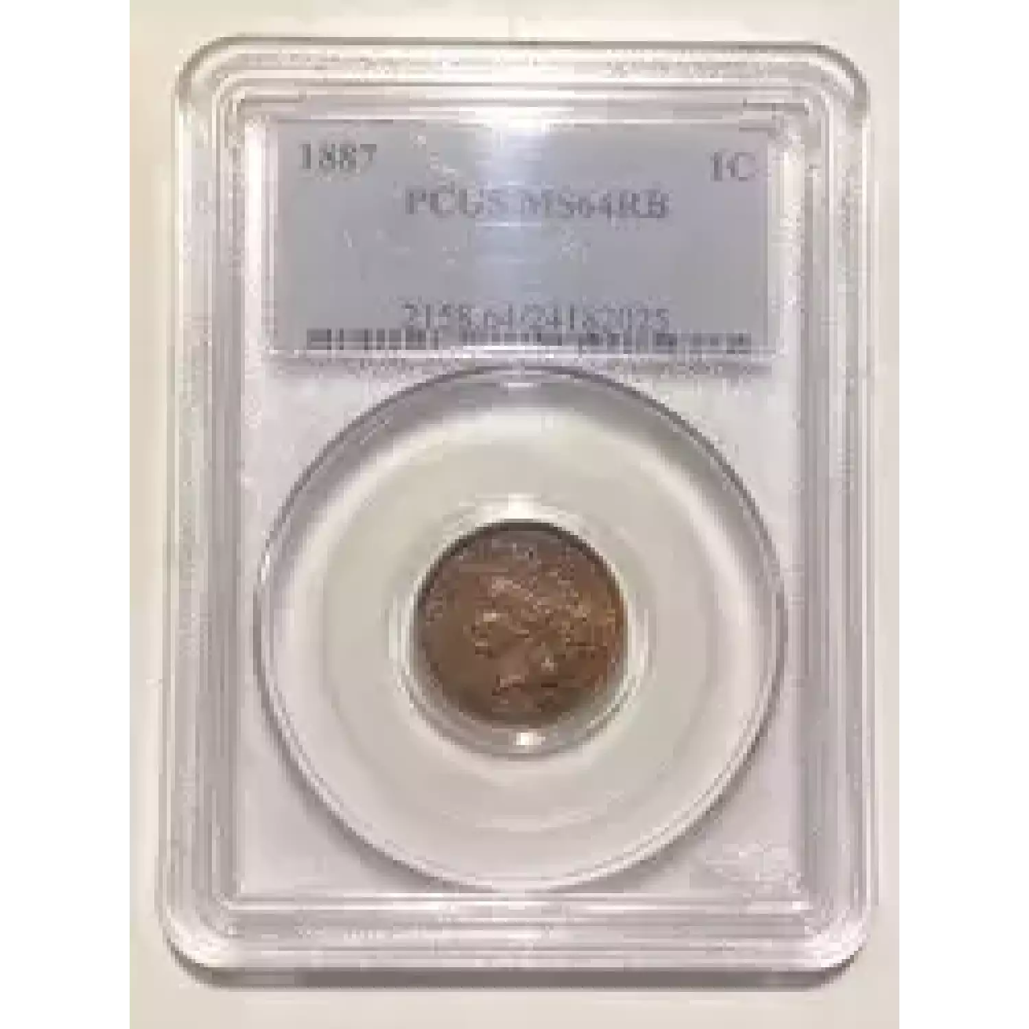 1887 Small Cents Indian Head PCGS MS-64 RB - Bob Paul Rare Coins
