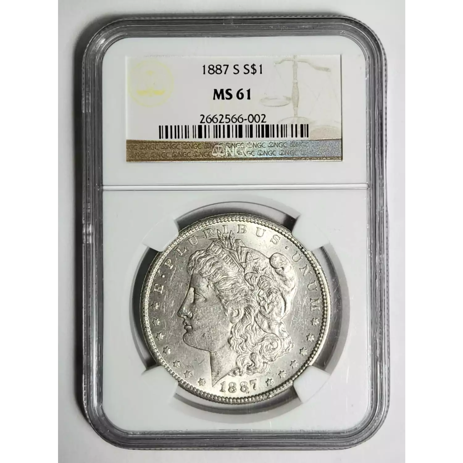 1887-S Morgan Silver Dollar NGC MS-61 - Bob Paul Rare Coins