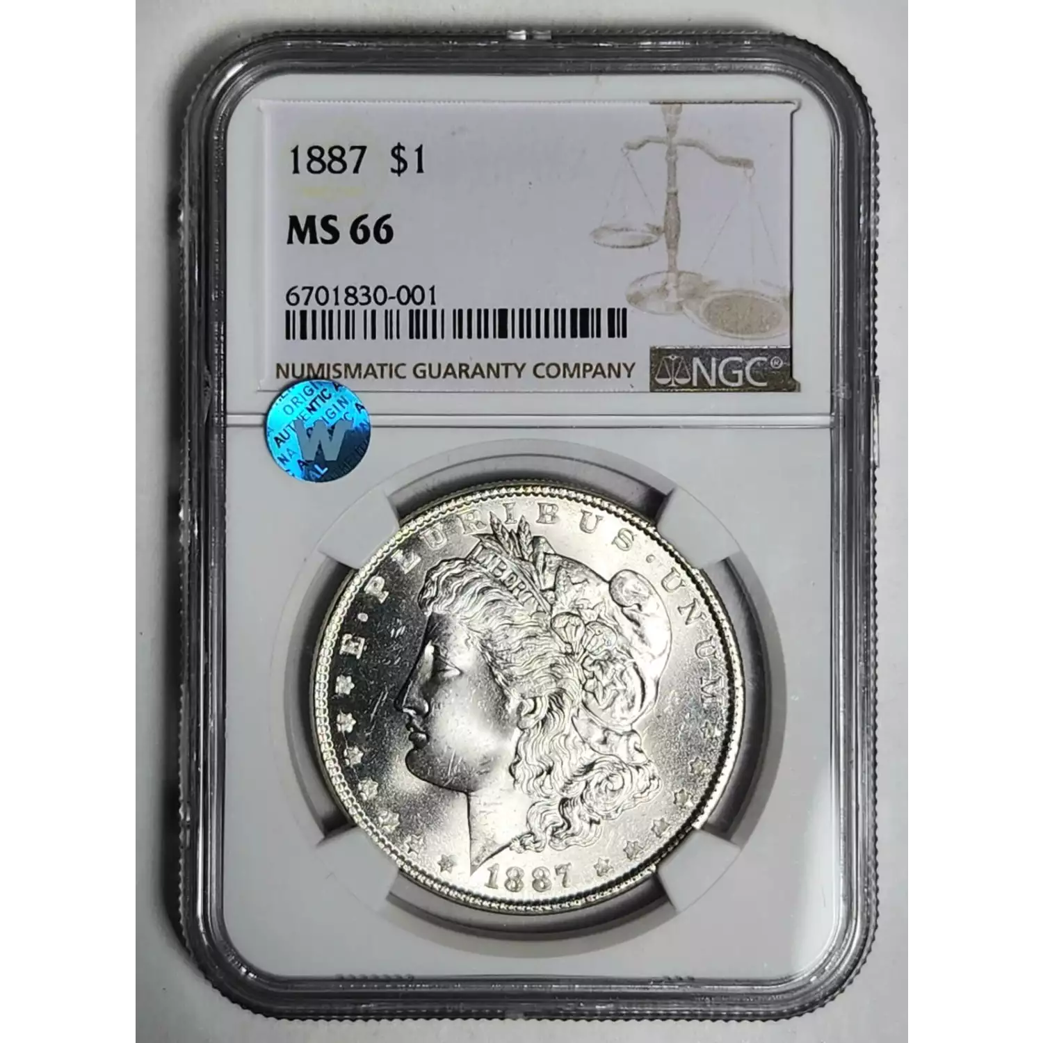 1887 Morgan Silver Dollar NGC MS-66 Sight White - Bob Paul Rare Coins