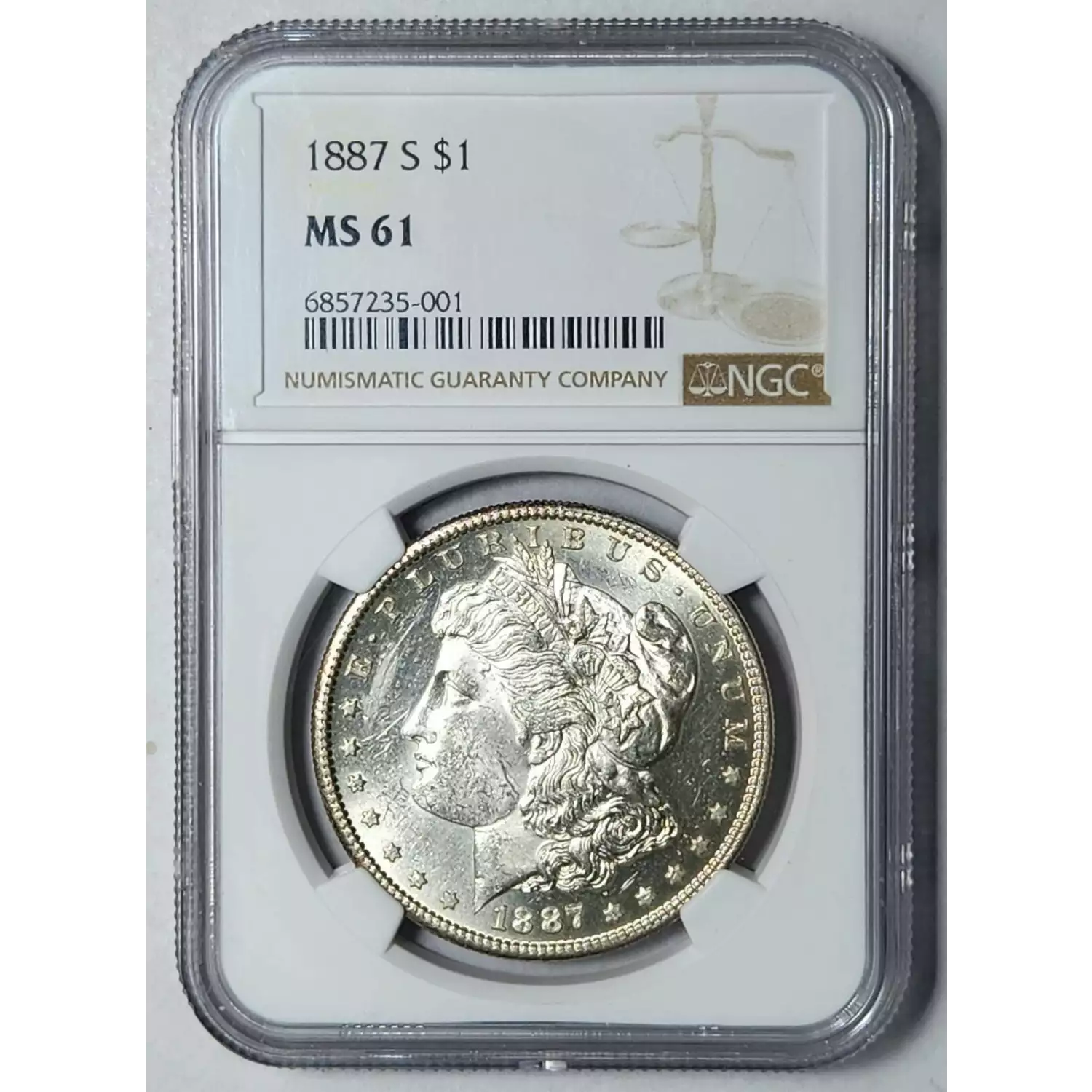 1887-S Morgan Silver Dollar NGC MS-61 - Bob Paul Rare Coins