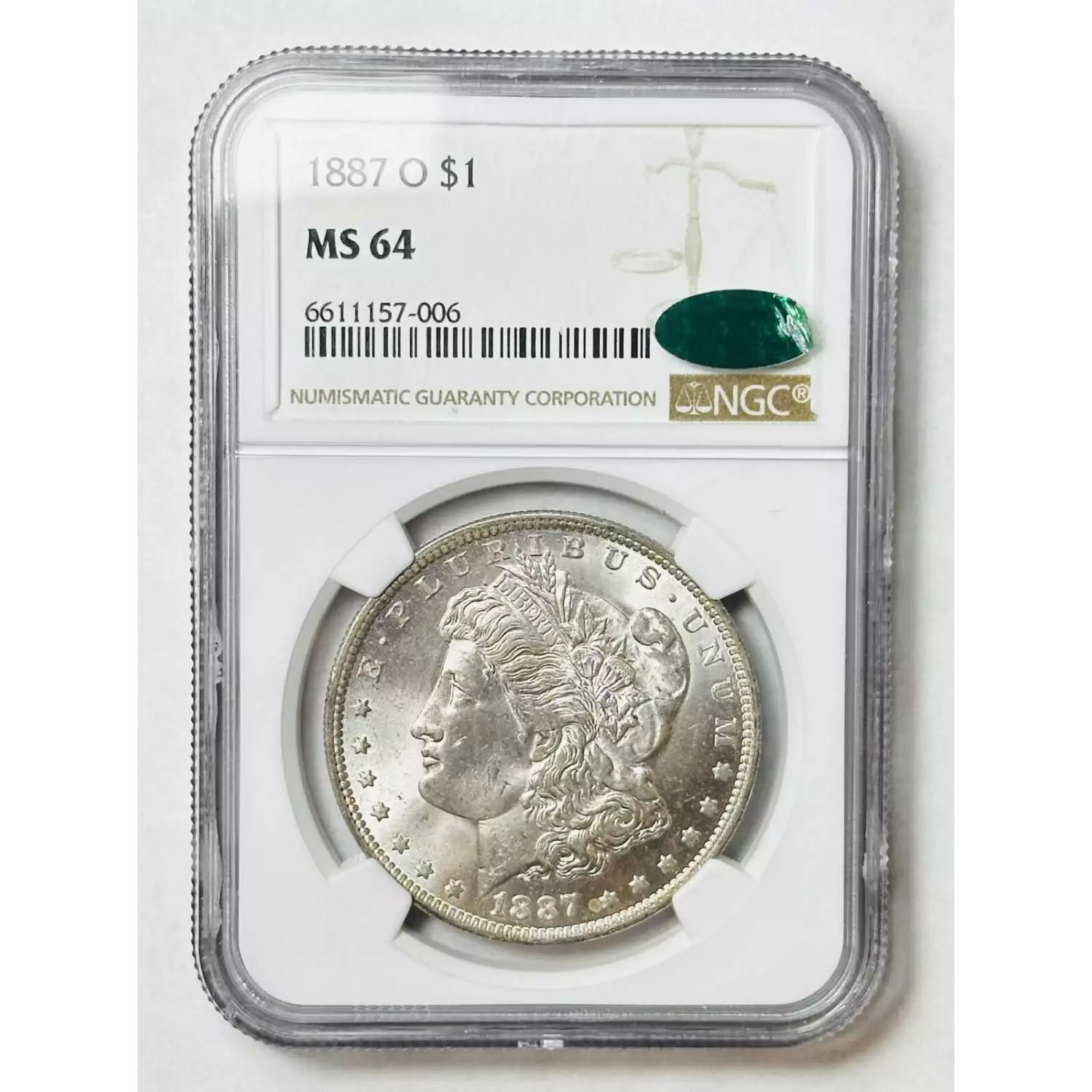 1887-O Morgan Silver Dollar NGC MS-64 CAC - Bob Paul Rare Coins