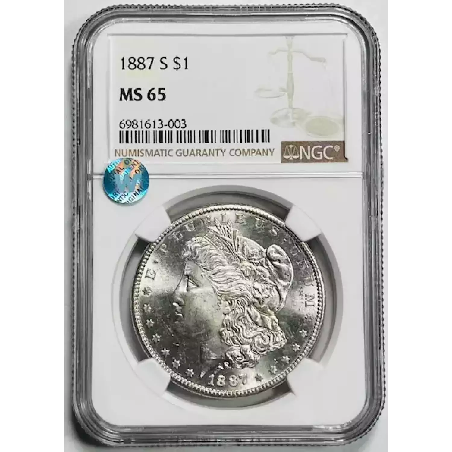 1887-S Morgan Silver Dollar NGC MS-65 Looks PL! Sight White - Bob Paul Rare Coins