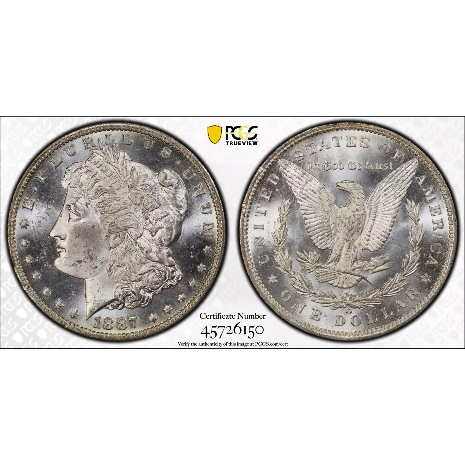 1887-O Morgan Silver Dollar PCGS MS-63 - FLASHY! CAC - Bob Paul Rare Coins