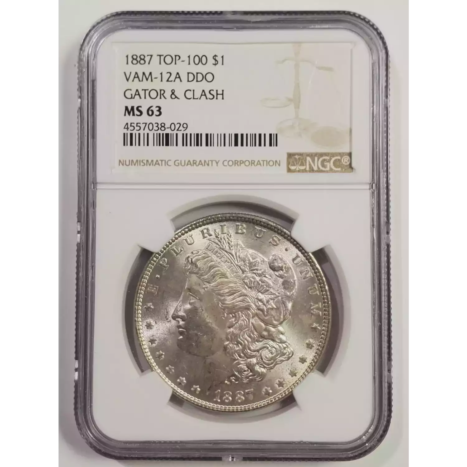 1887 Morgan Silver Dollar NGC MS-63 VAM-12A DDO GATOR & CLASH TOP 100 ...