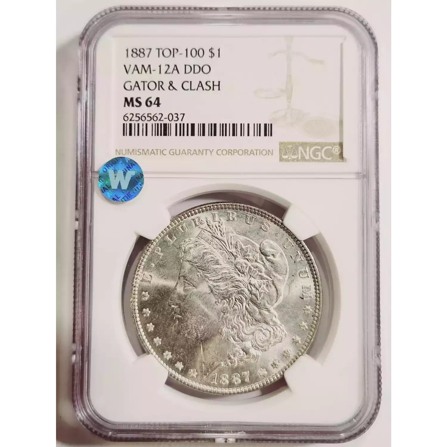 1887 Morgan Silver Dollar NGC MS-64 VAM-12A DDO GATOR & CLASH - TOP 100 ...