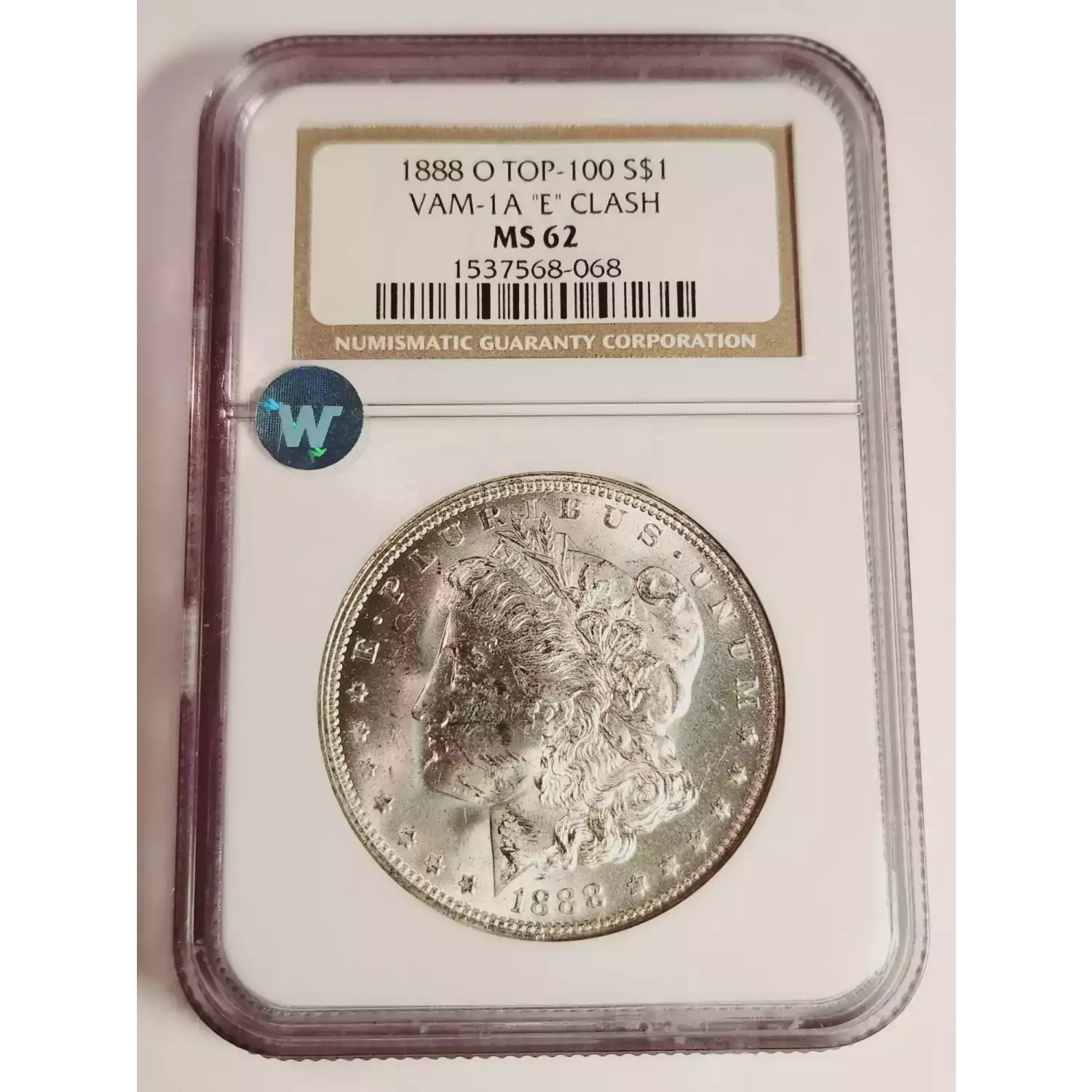 1888-O Morgan Silver Dollar NGC MS-62 O VAM-1A "E" CLASH - TOP 100 Sight White - Bob Paul Rare Coins