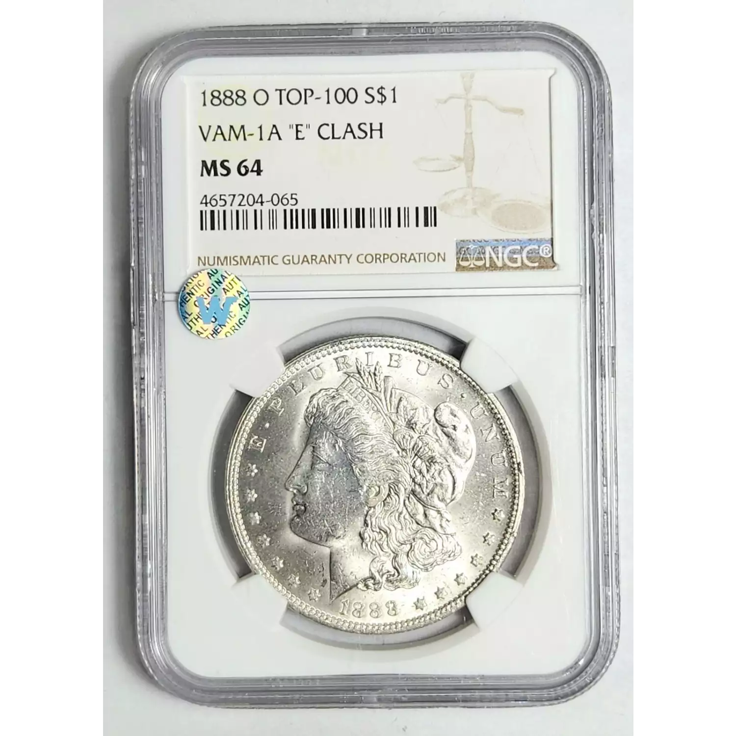 1888-O Morgan Silver Dollar NGC MS-64 O VAM-1A "E" CLASH - Bob Paul Rare Coins