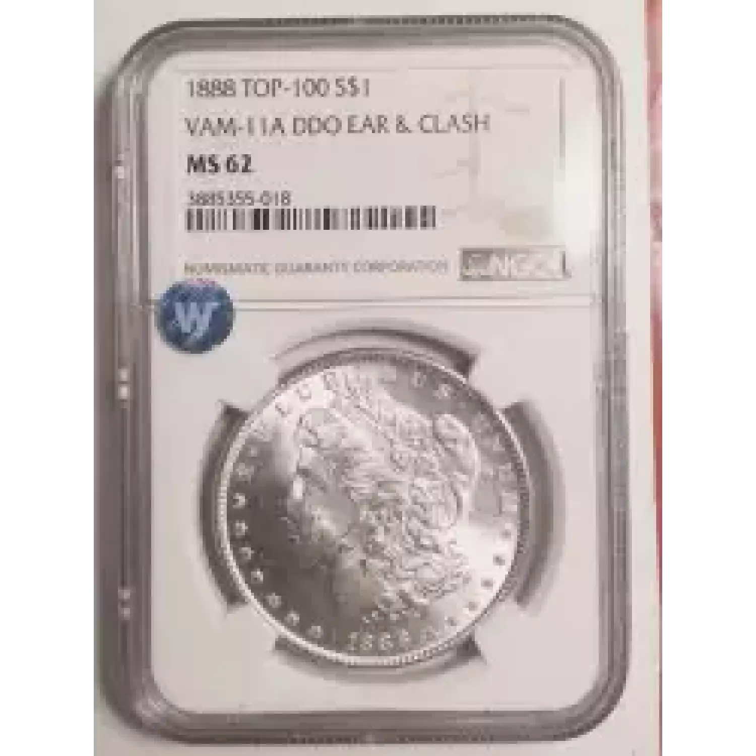 1888 Morgan Silver Dollar NGC MS-62 VAM-11A DDO EAR & CLASH Sight White - Bob Paul Rare Coins