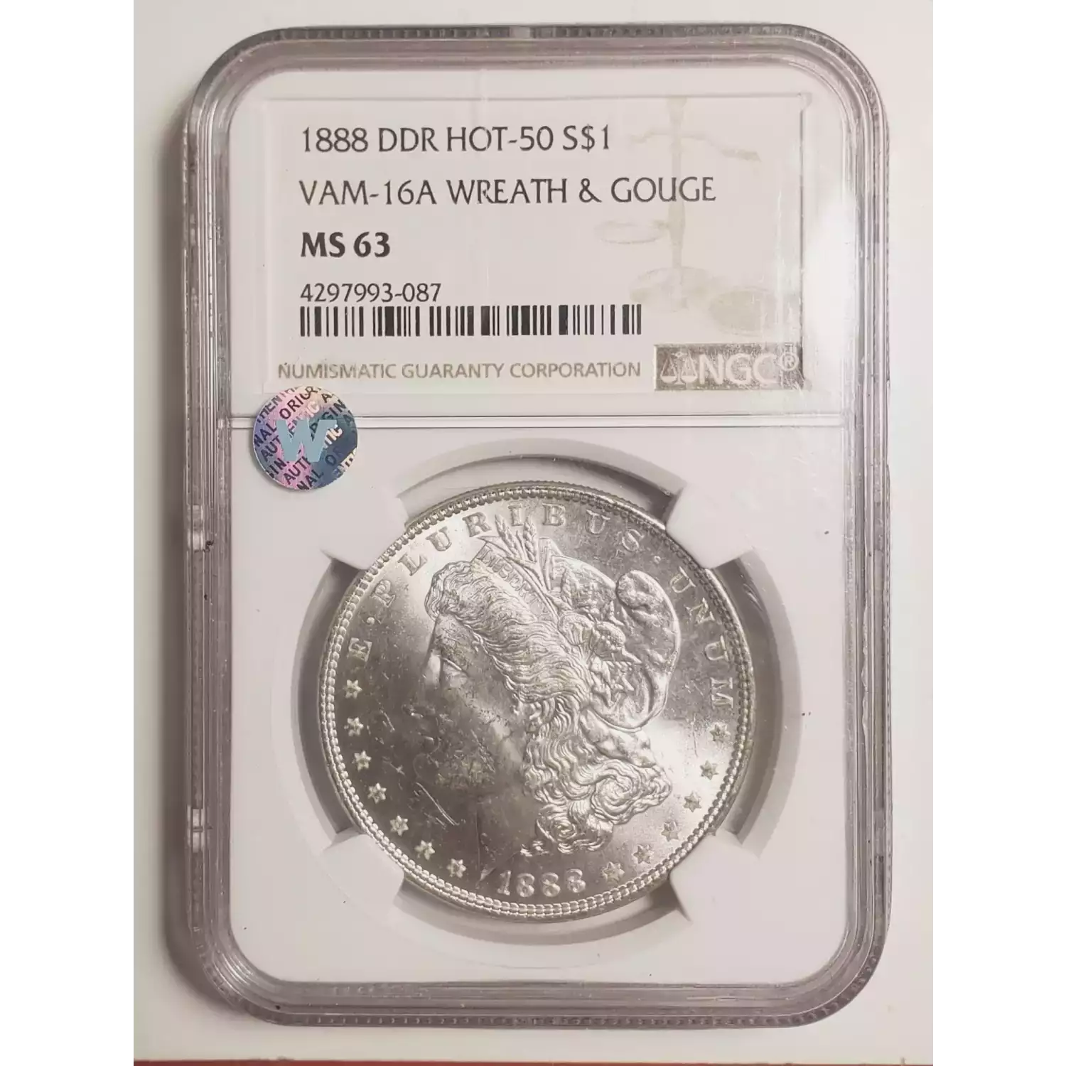 1888 Morgan Silver Dollar NGC MS-63 VAM-16 DDR WREATH Sight White - Bob ...