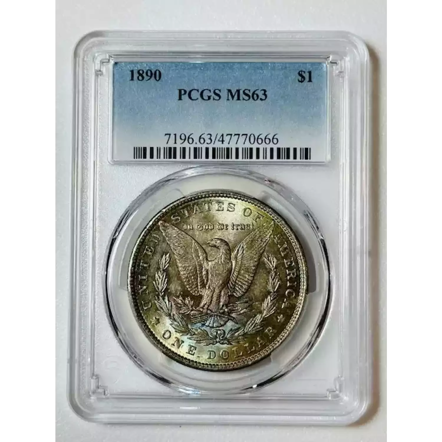 1890 Morgan Silver Dollar PCGS MS-63 Pretty toning! - Bob Paul Rare Coins