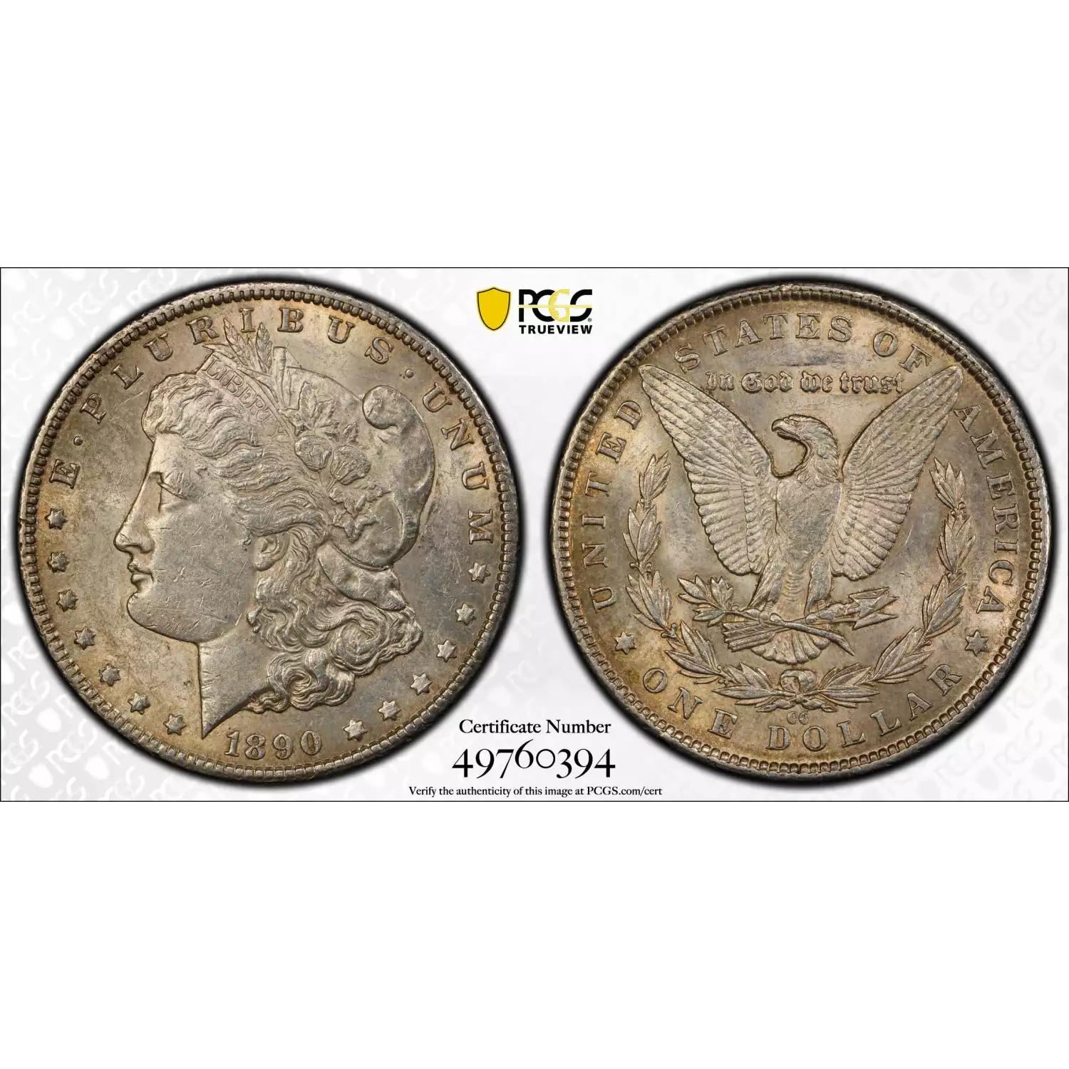 1890-CC Morgan Silver Dollar PCGS AU-58 - Bob Paul Rare Coins