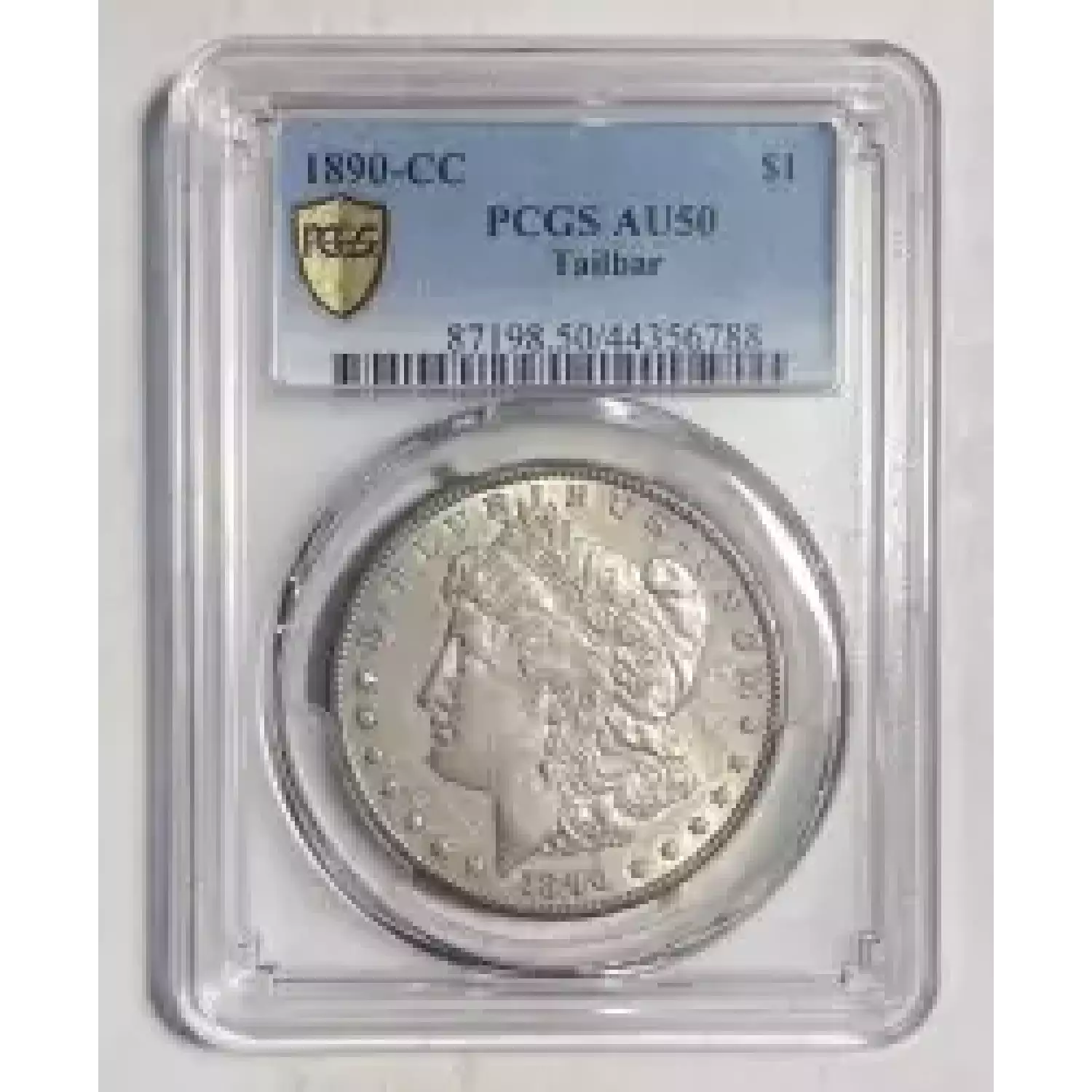 1890-CC Morgan Silver Dollar PCGS AU-50 Tailbar - Bob Paul Rare Coins
